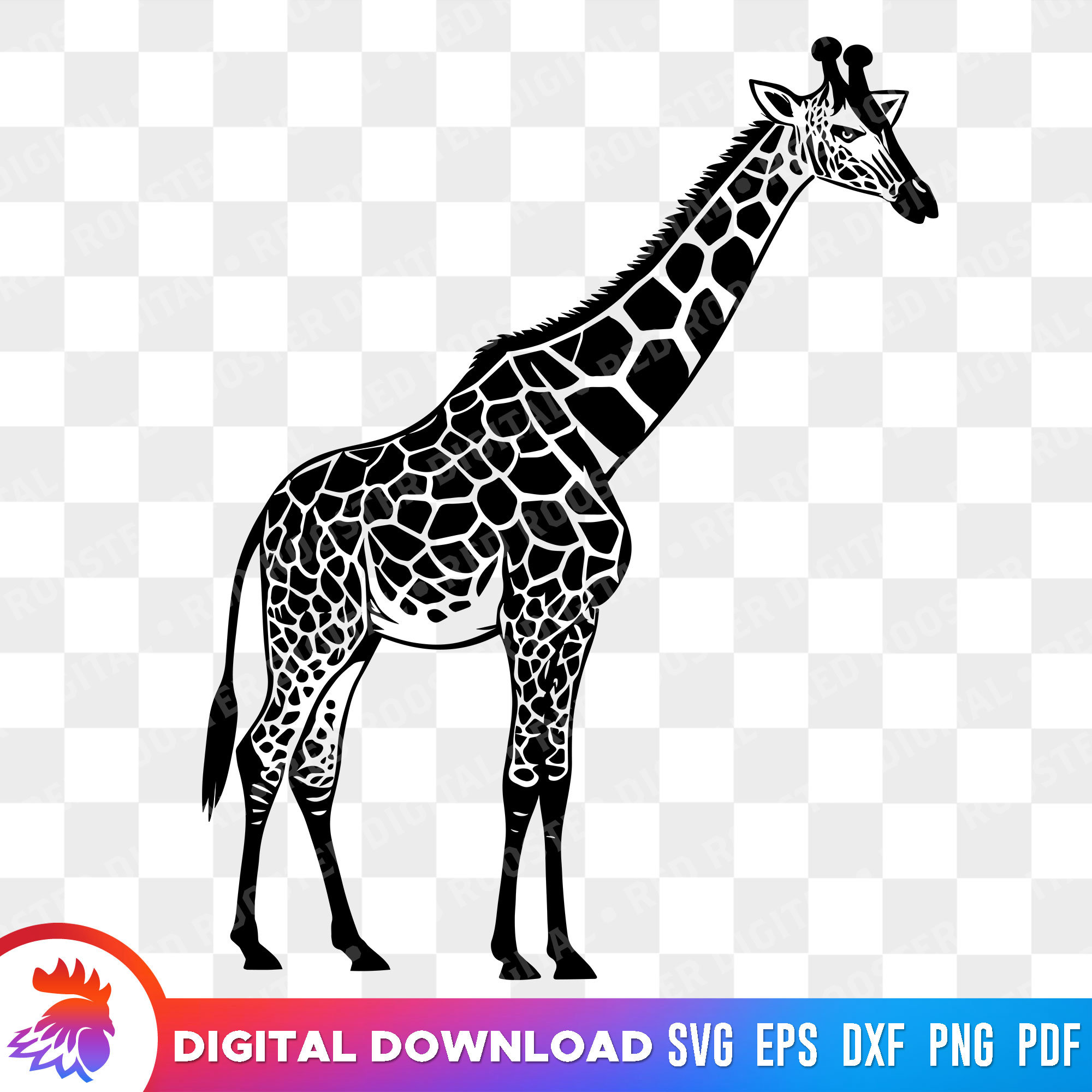 Giraffe Svg, Giraffe Standing, Giraffe Cut File, Standing Giraffe ...
