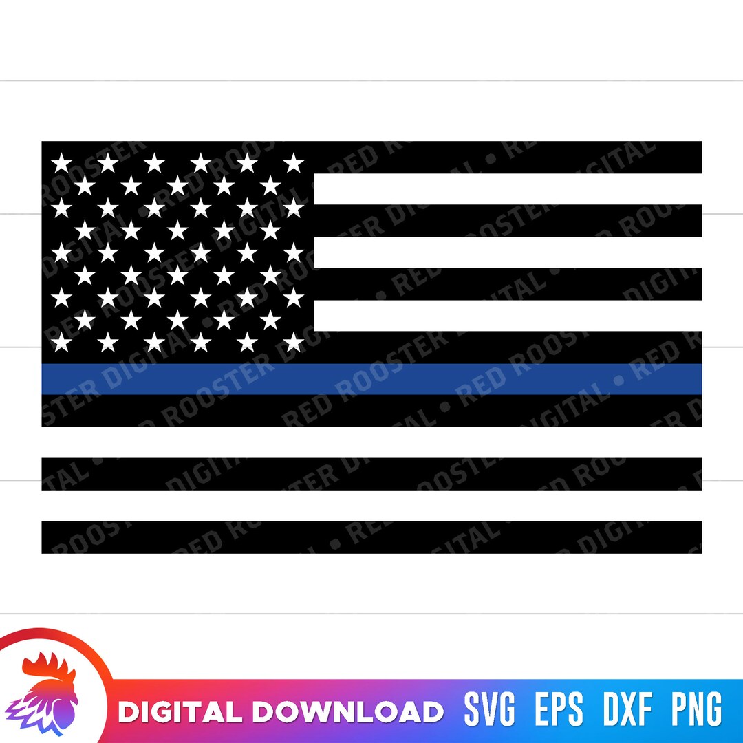 Thin Blue Line Flag, Law Enforcement SVG, Vector Cut File (digital ...