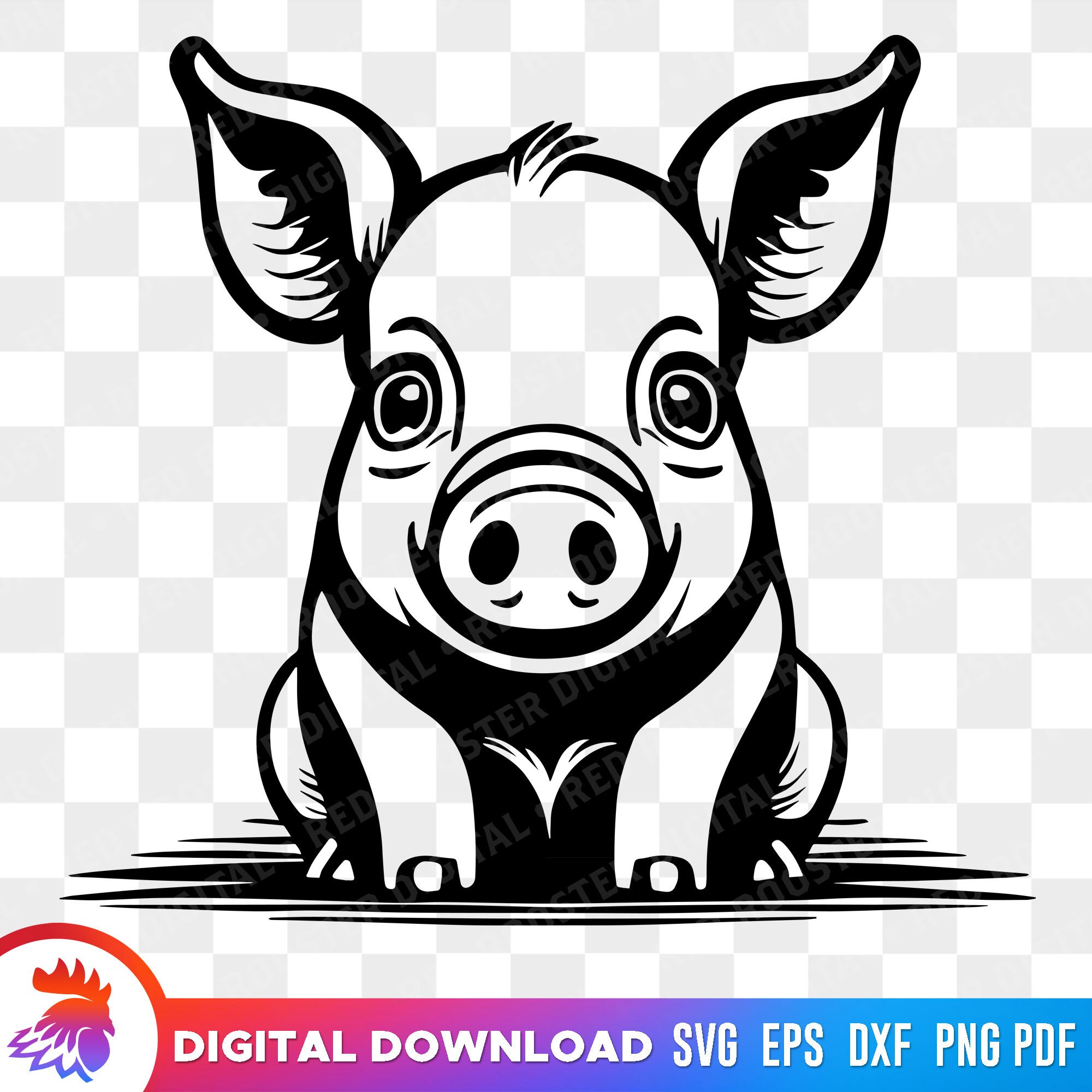 Cute Pig Svg, Cartoon Pig Svg, Cute Cartoon Pig, Pig Svg, Piglet, Cute ...
