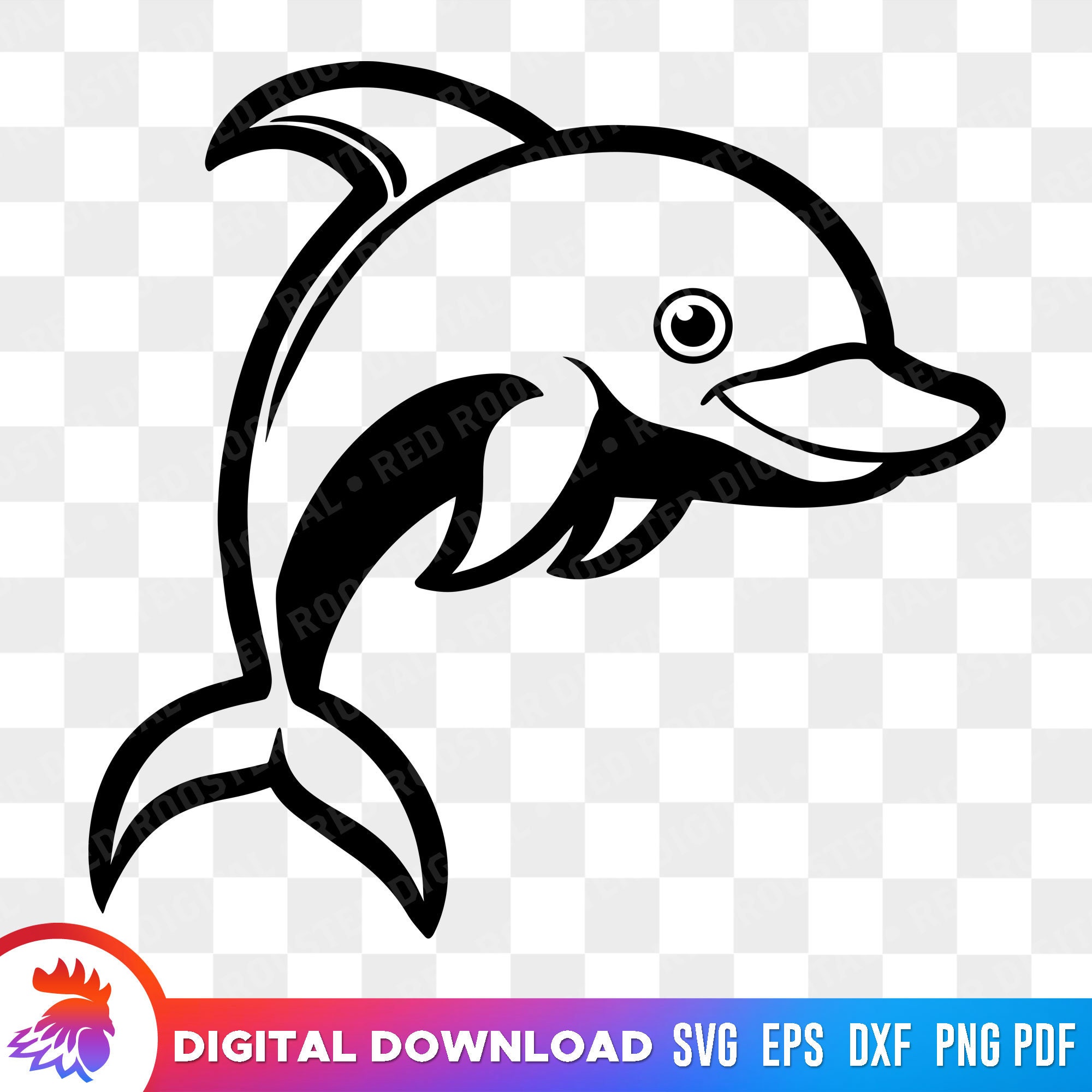Cute Cartoon Dolphin Svg, Cartoon Dolphin Svg, Dolphin Cut File ...
