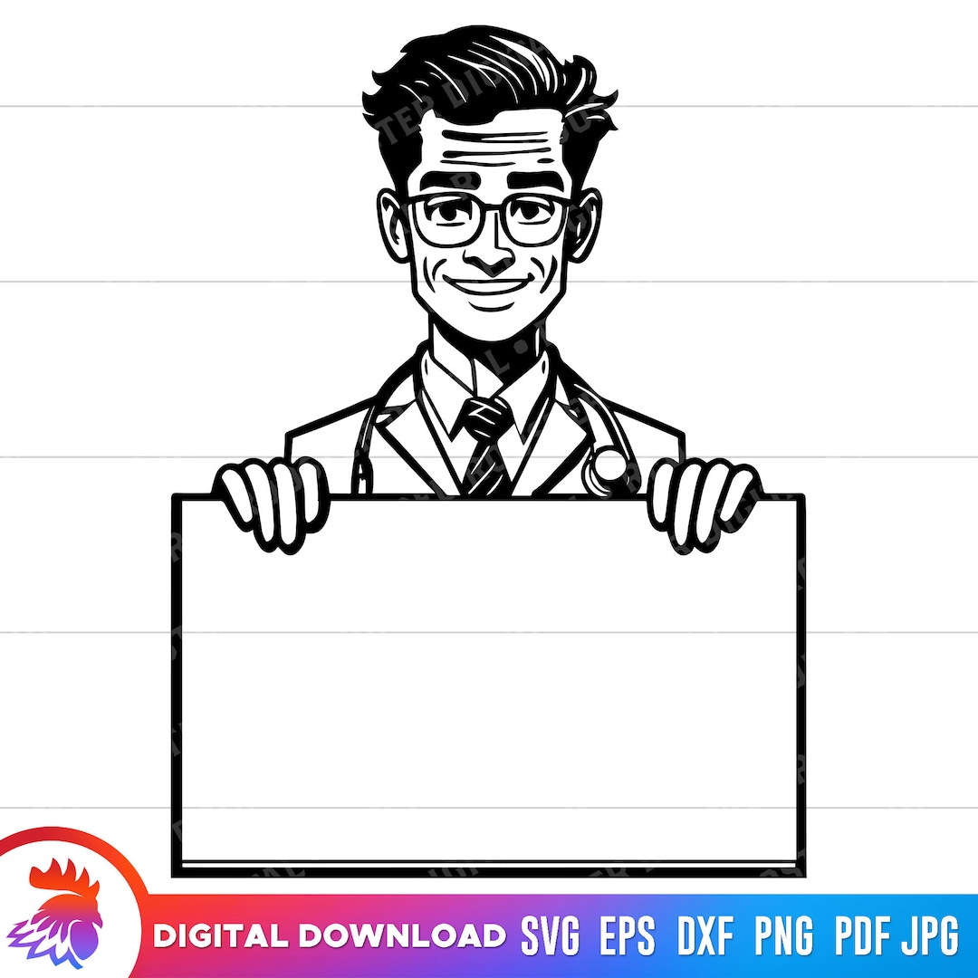 Doctor Svg, Doctor With Sign, Doctor Announcement, Doctor Cut File ...
