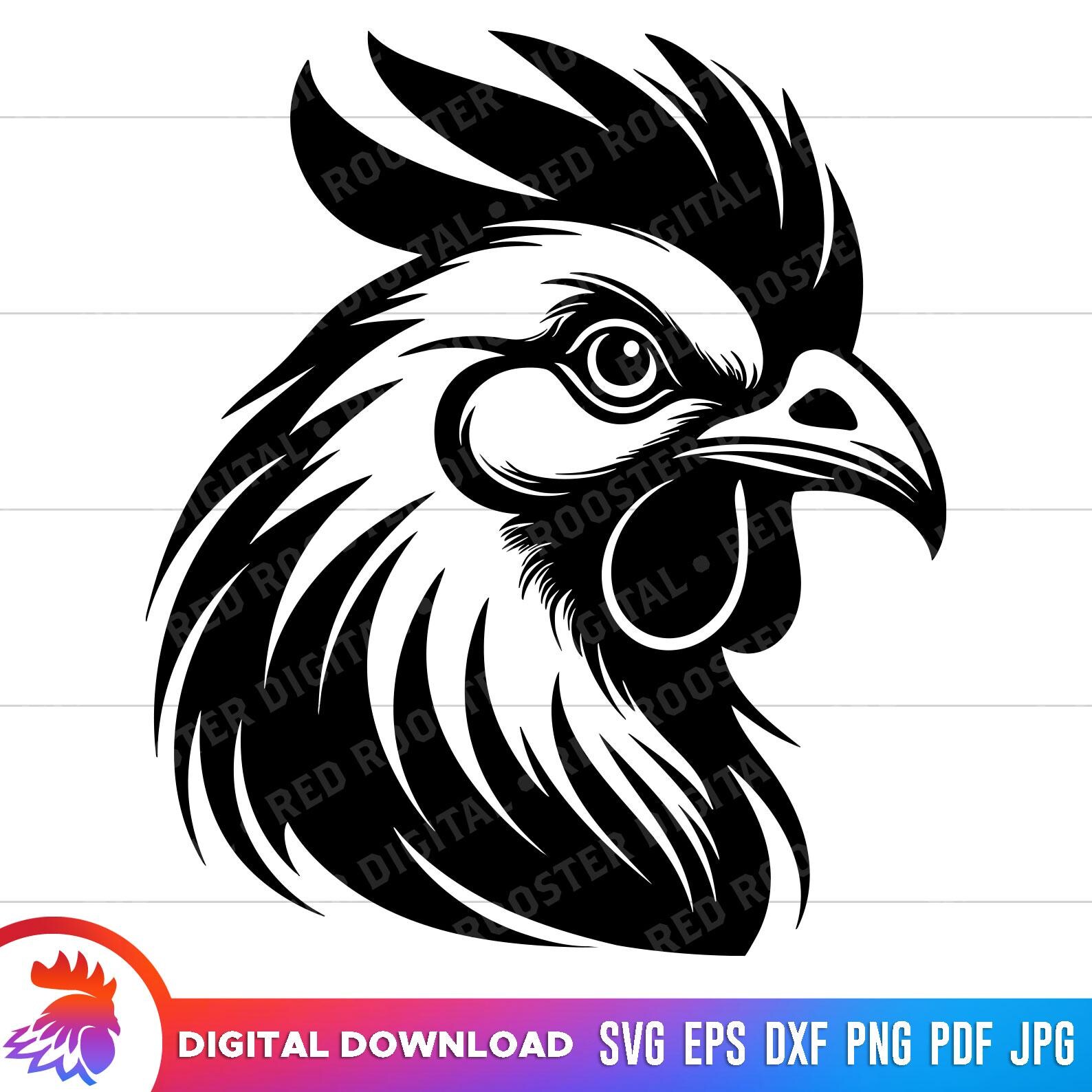 Rooster Svg, Rooster Cut File, Vintage Rooster Illustration, Rooster ...
