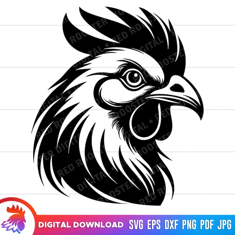 Rooster Svg, Rooster Cut File, Vintage Rooster Illustration, Rooster ...