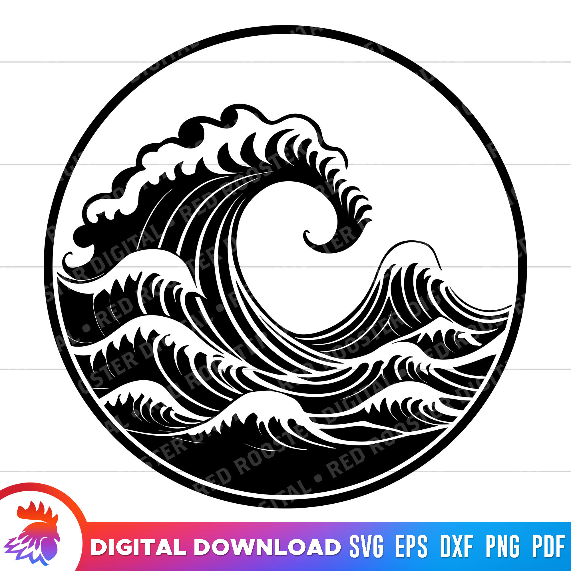 Wave Art Svg, Abstract Waves, Crashing Beach Waves, Wave Artwork, Waves ...