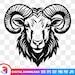 Ram Sheep Head, Ram Face, Ram Svg, Ram Mascot, Ram Head Cut File, Svg ...