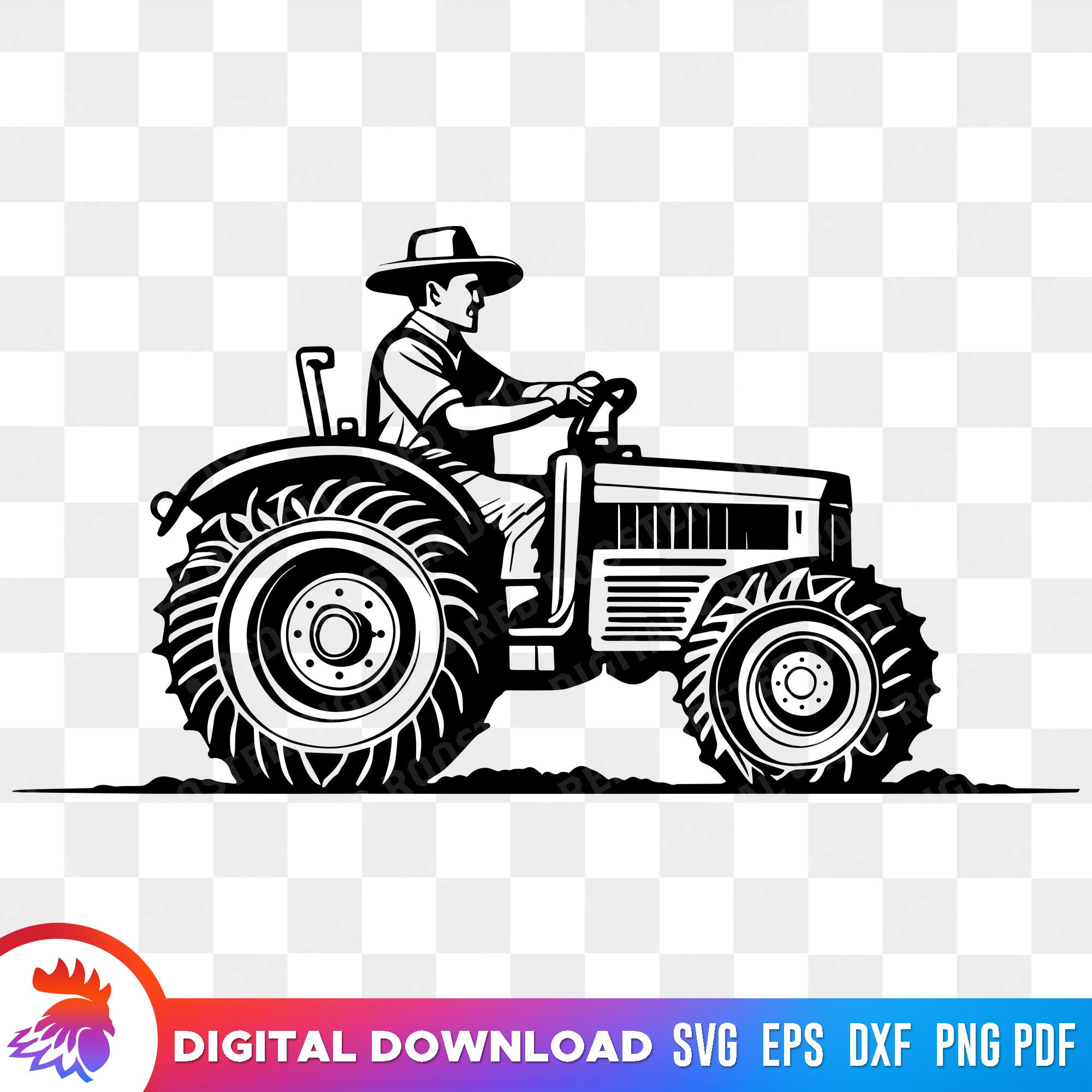 Farmer Svg, Support Your Local Farmer Svg, Farmer on Tractor Svg ...