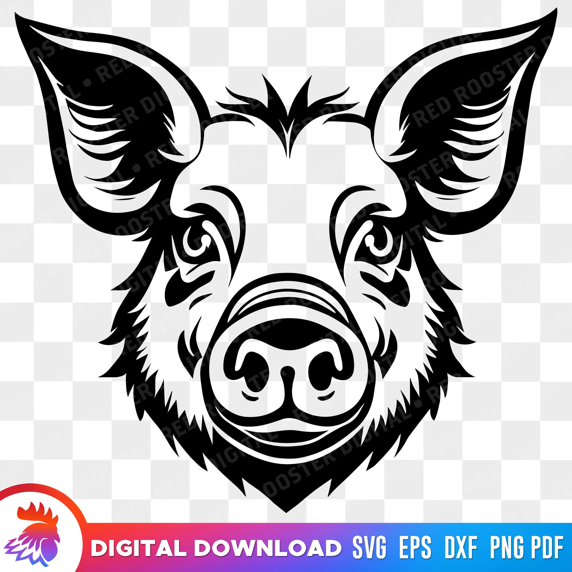 Pig Face Svg, Pig Svg, Wild Boar Svg, Pig Cut File, Pig Mascot, Wild ...
