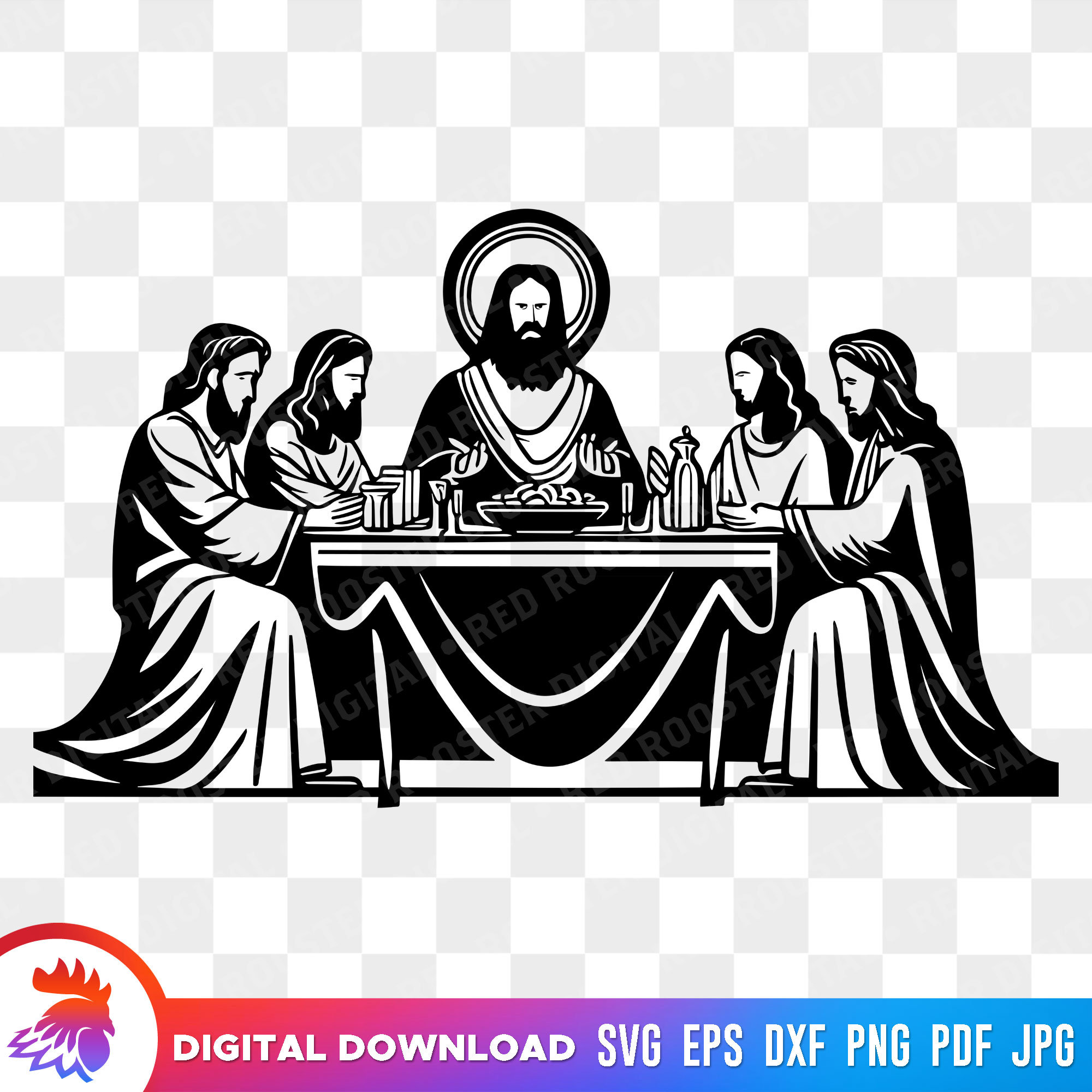 The Last Supper Svg, Jesus Christ Last Supper, Jesus and Disciples, the ...