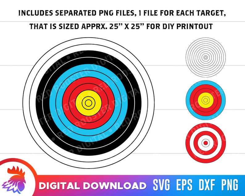 Printable Archery Target, Archery Target SVG, Archery Target Cut Files ...