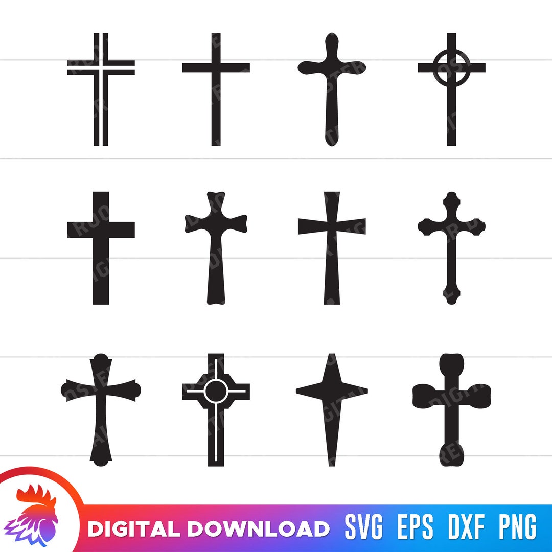 Christian Crosses SVG, Cross Cut File, Christian Cross PNG, Crucifix ...