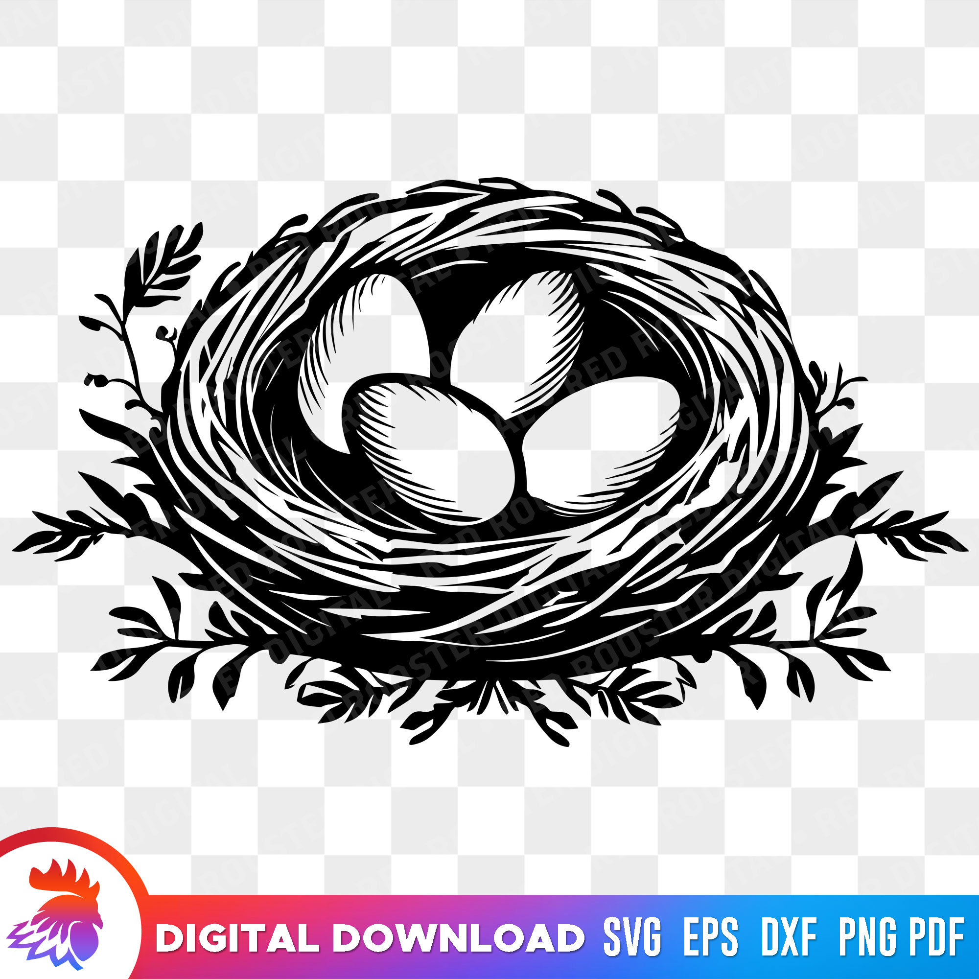 Bird Nest Svg, Nest of Bird Eggs Svg, Eggs in a Bird Nest, Bird's Nest ...