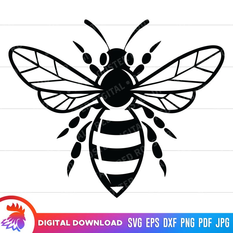 SVG de abeja melífera, archivo para corte láser, silueta de apicultura ...