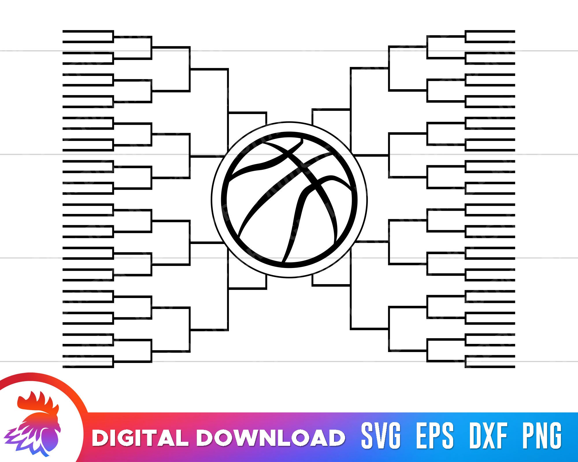 Basketball Bracket Skeleton SVG Basketball Tournament - Etsy