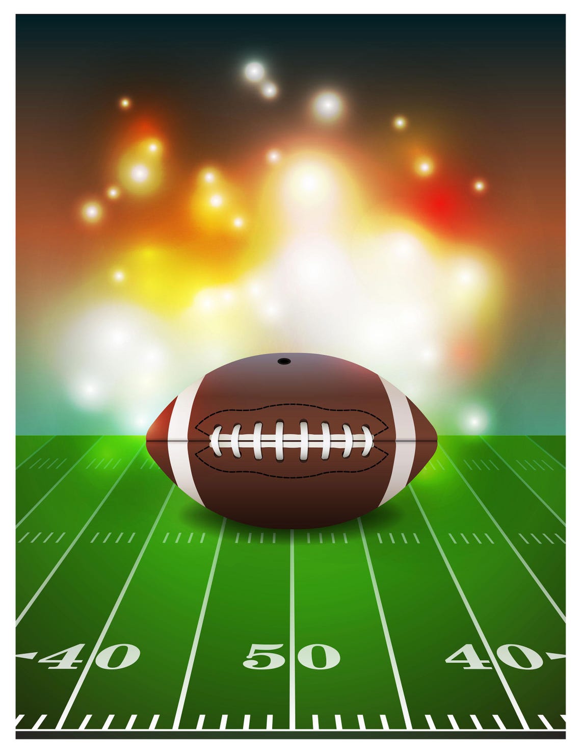 Football Party Flyer Template, American Football Background (digital ...