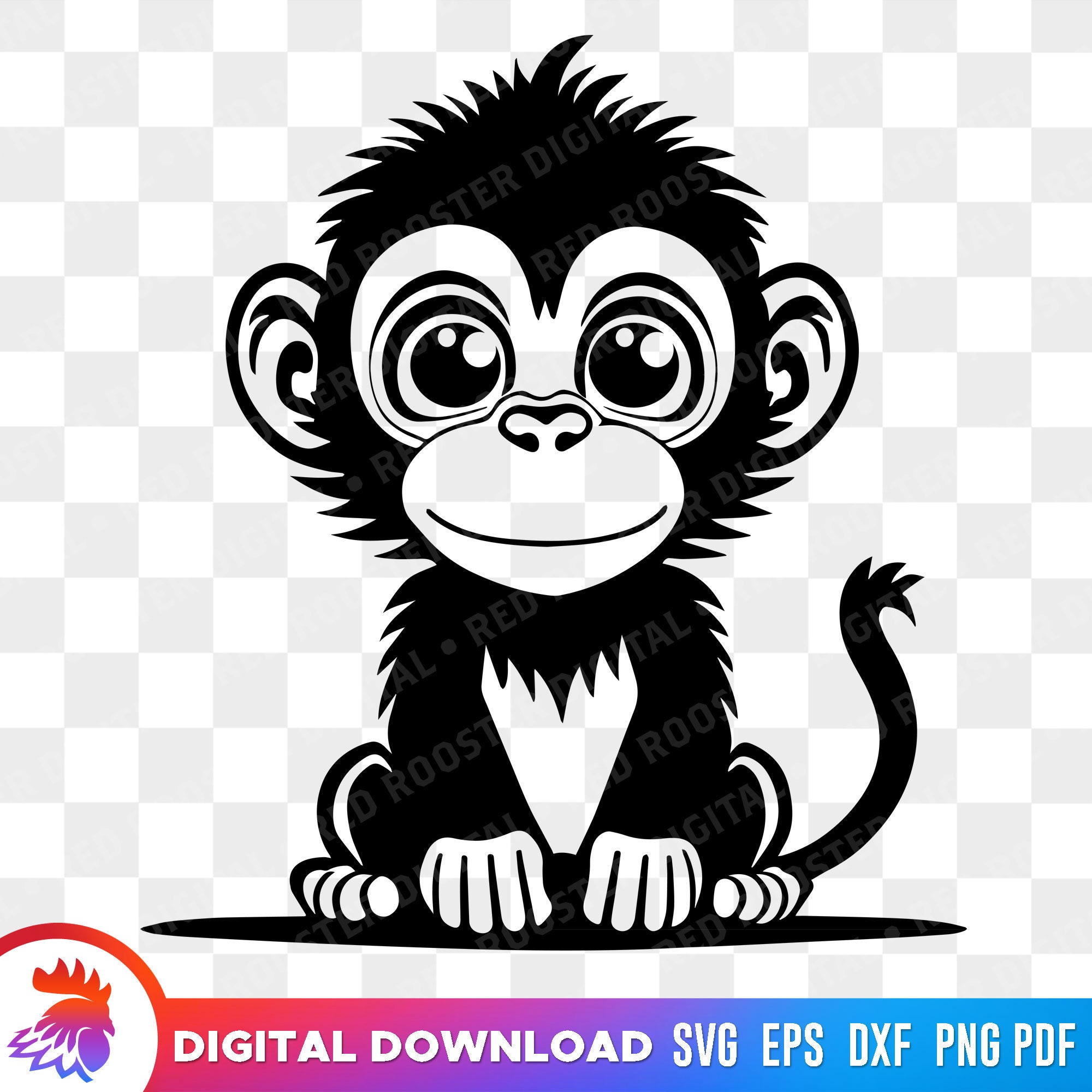 Cute Cartoon Monkey Svg, Baby Monkey, Cartoon Monkey, Cartoon Monkey ...
