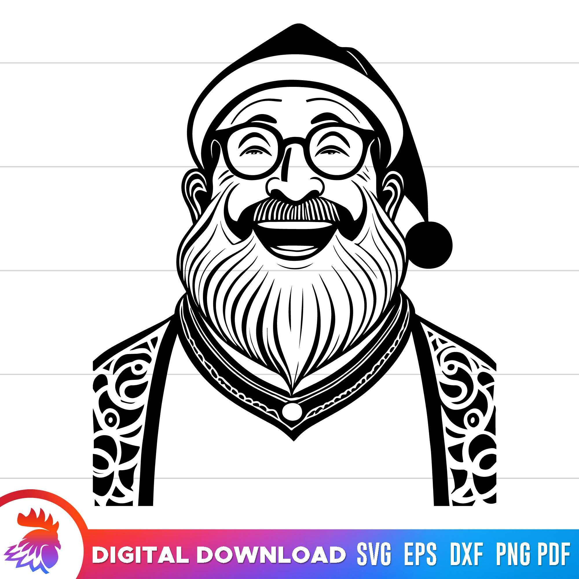 Laughing Santa Face Svg, Santa Face Svg, Happy Santa, Santa Face ...