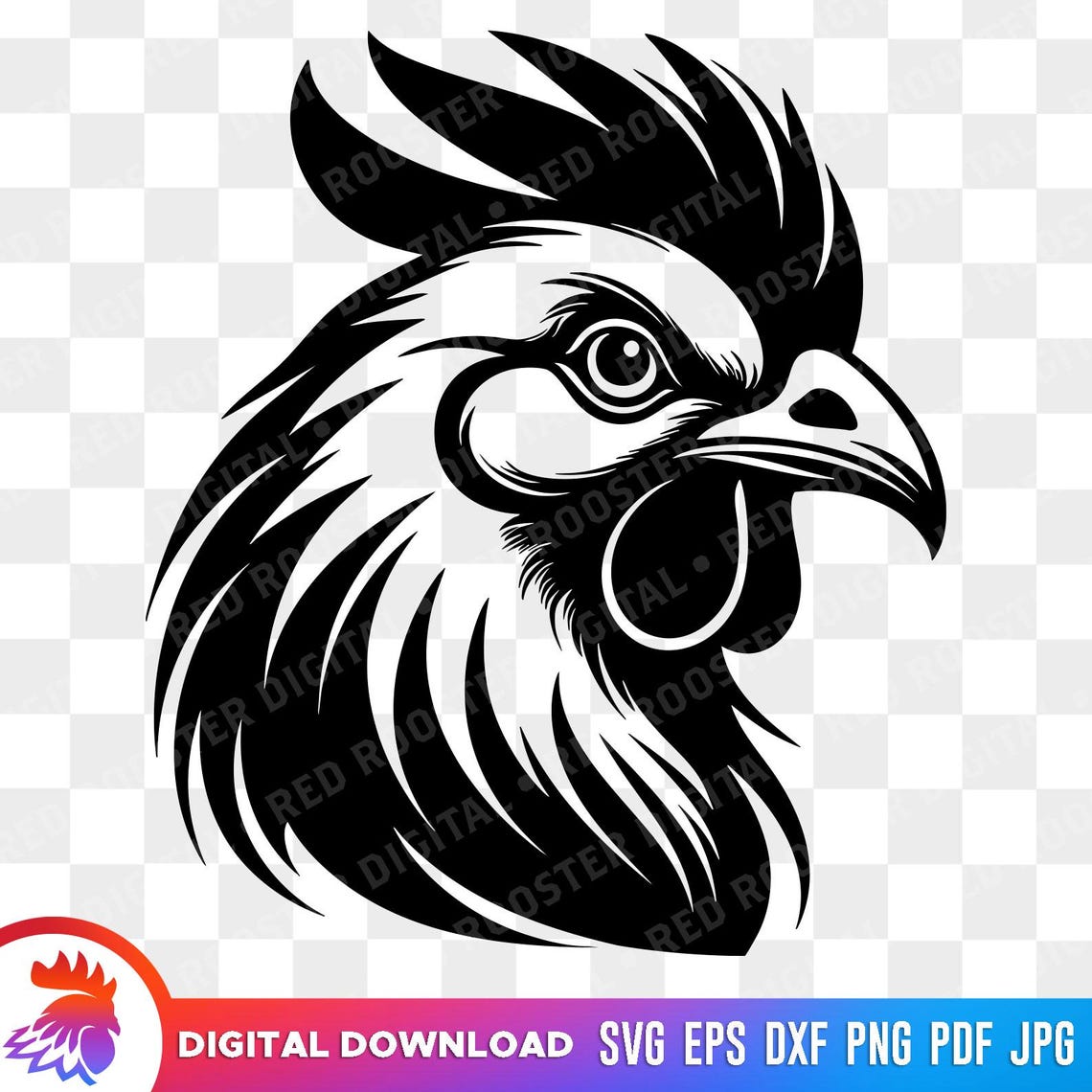 Rooster Svg, Rooster Cut File, Vintage Rooster Illustration, Rooster ...