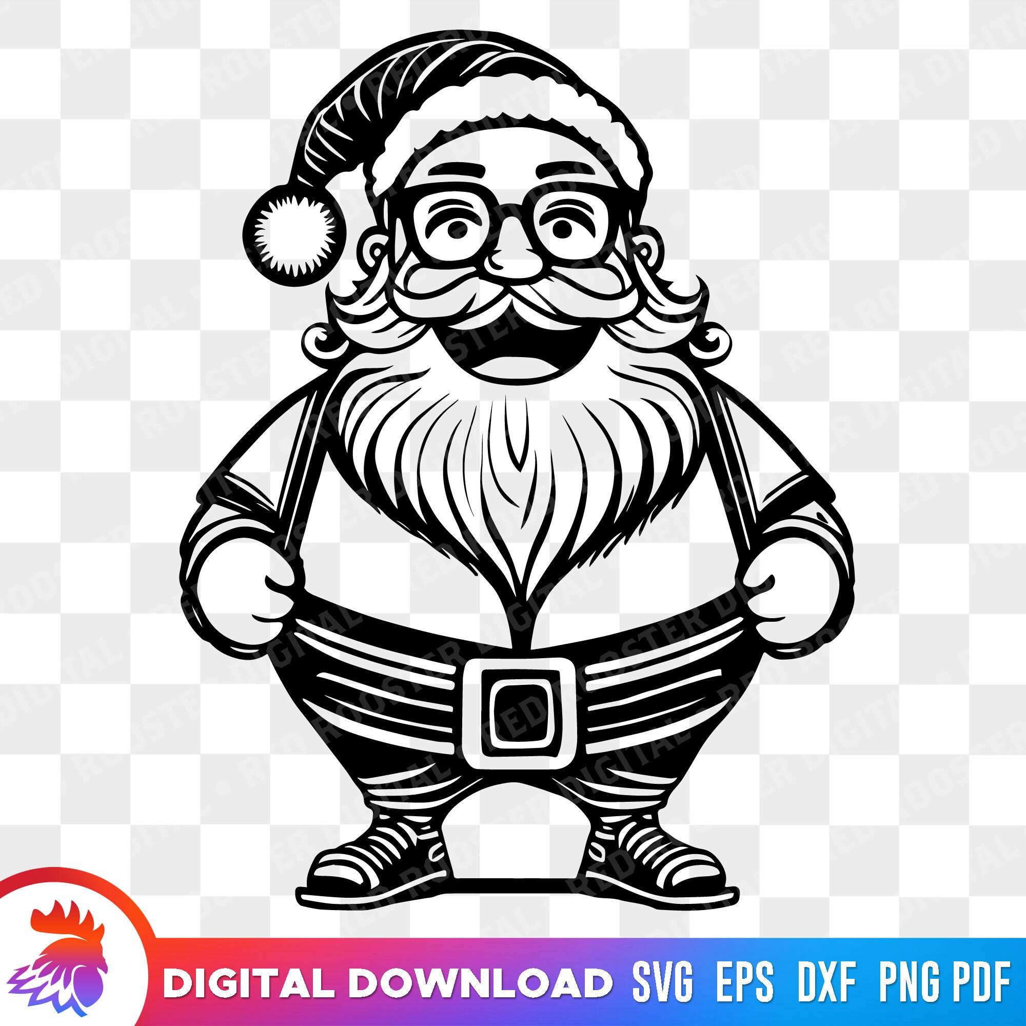 Santa Cartoon Svg, Santa Full Body SVG, Santa Cartoon, Cute Santa ...