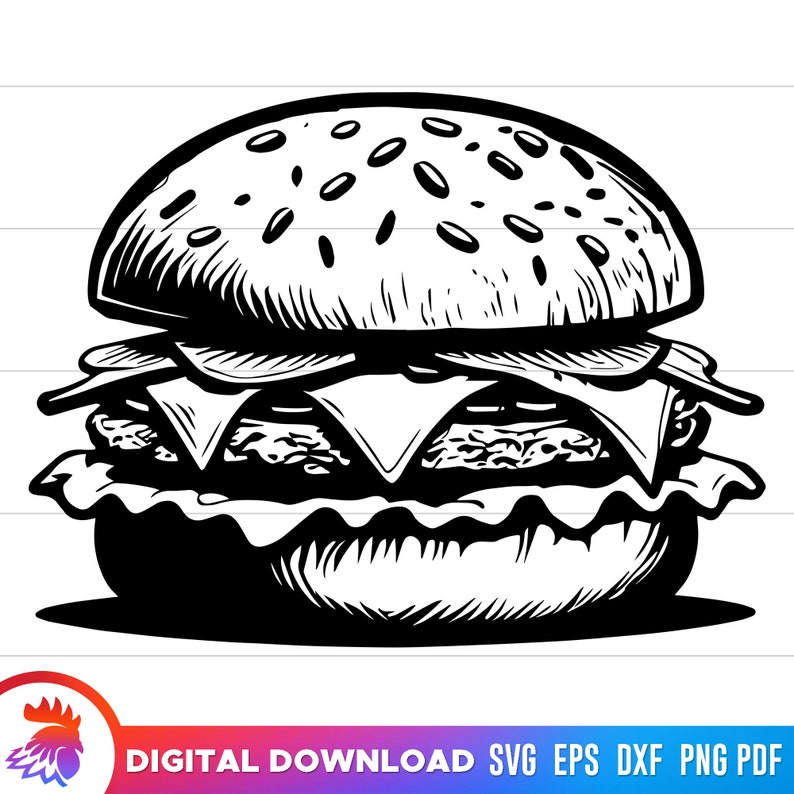 Cheeseburger SVG, Fast Food Clipart (digital Download) - Etsy UK