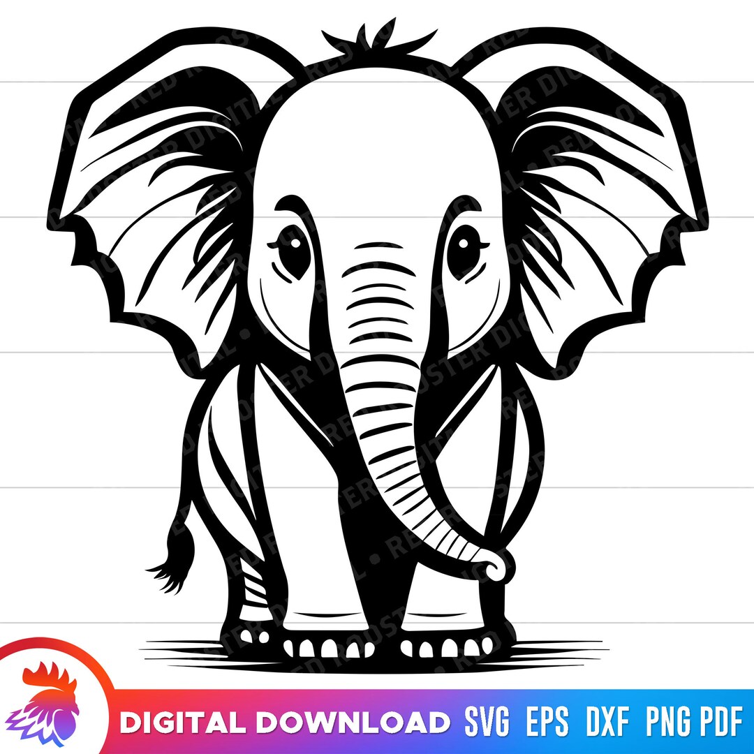 Cute Elephant Svg, Cute Cartoon Elephant, Baby Elephant Clipart ...