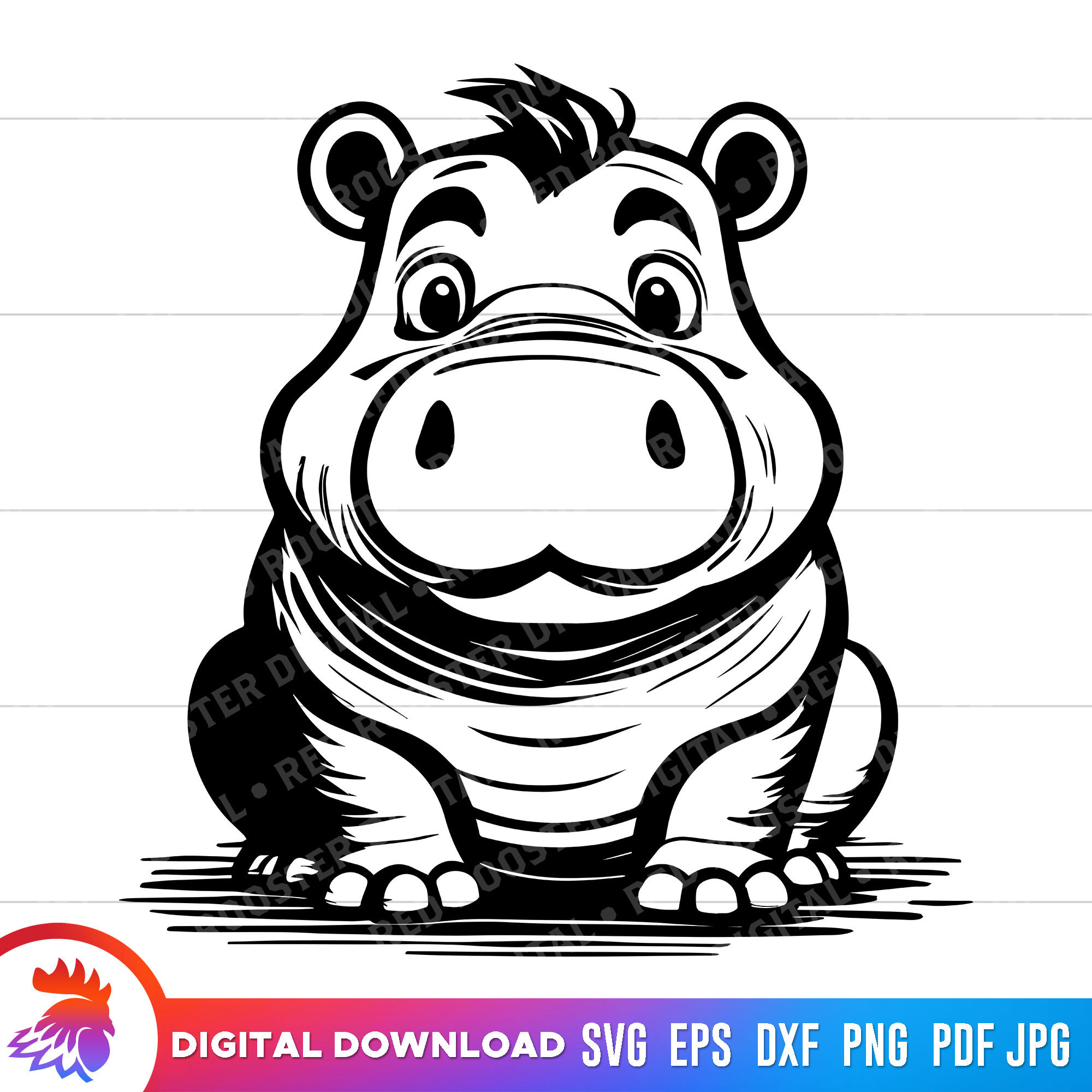 Cartoon Hippo SVG, Nursery Clipart (digital Download) - Etsy