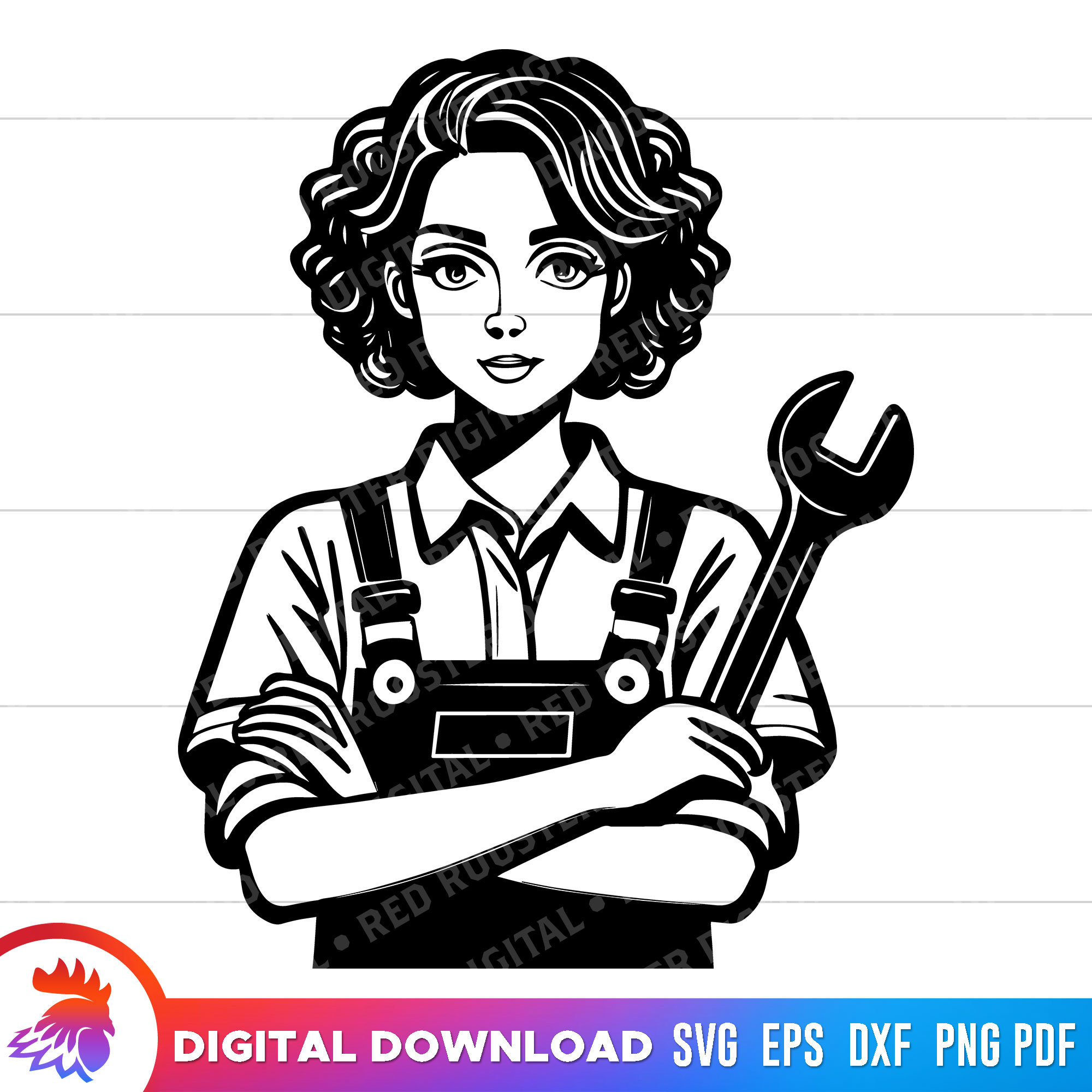 Female Mechanic Svg, Woman With Wrench Svg, Girl Power, Repair Woman ...