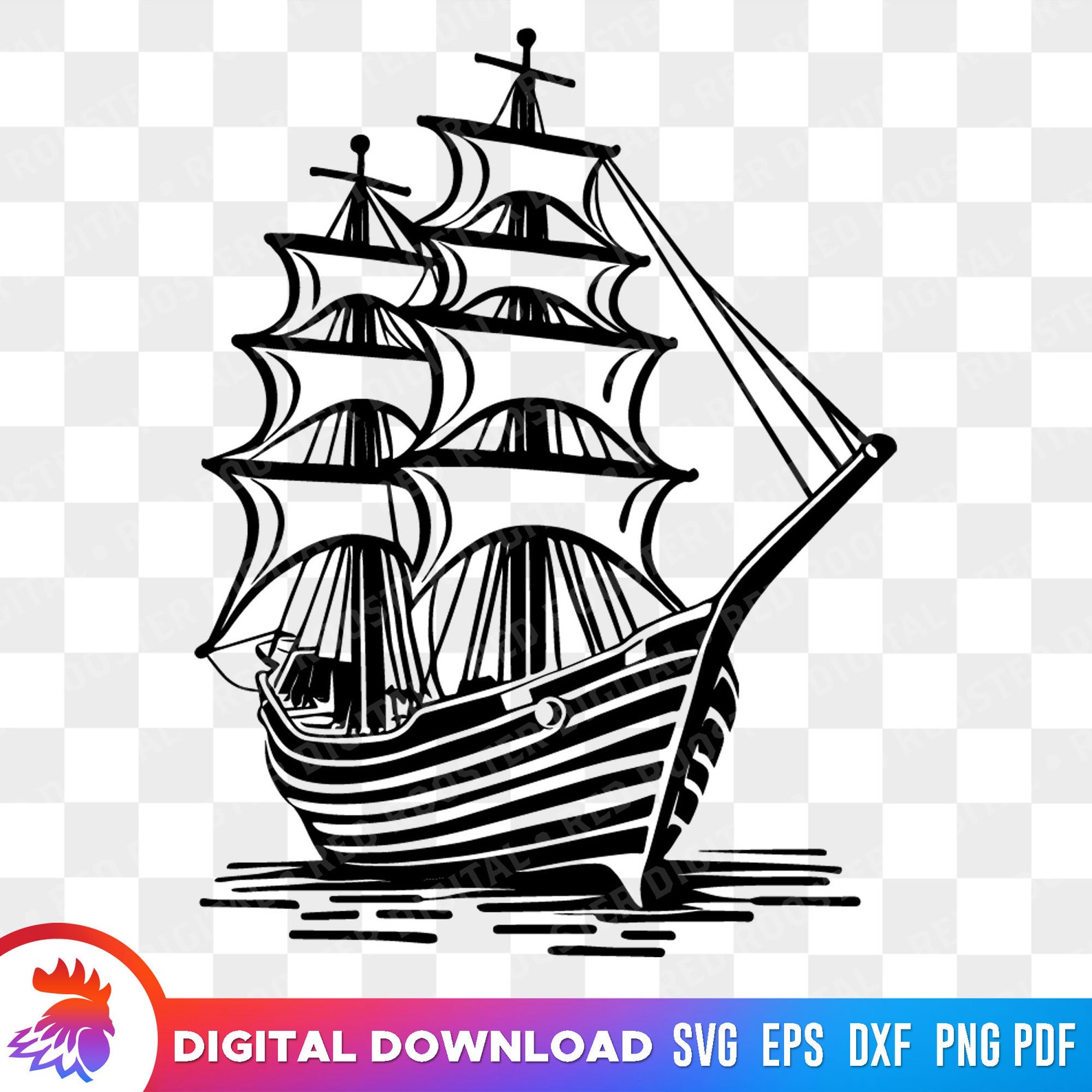 Pirate Ship Svg, Sail Boat Svg, the Mayflower Boat, Sailing Ship Svg ...