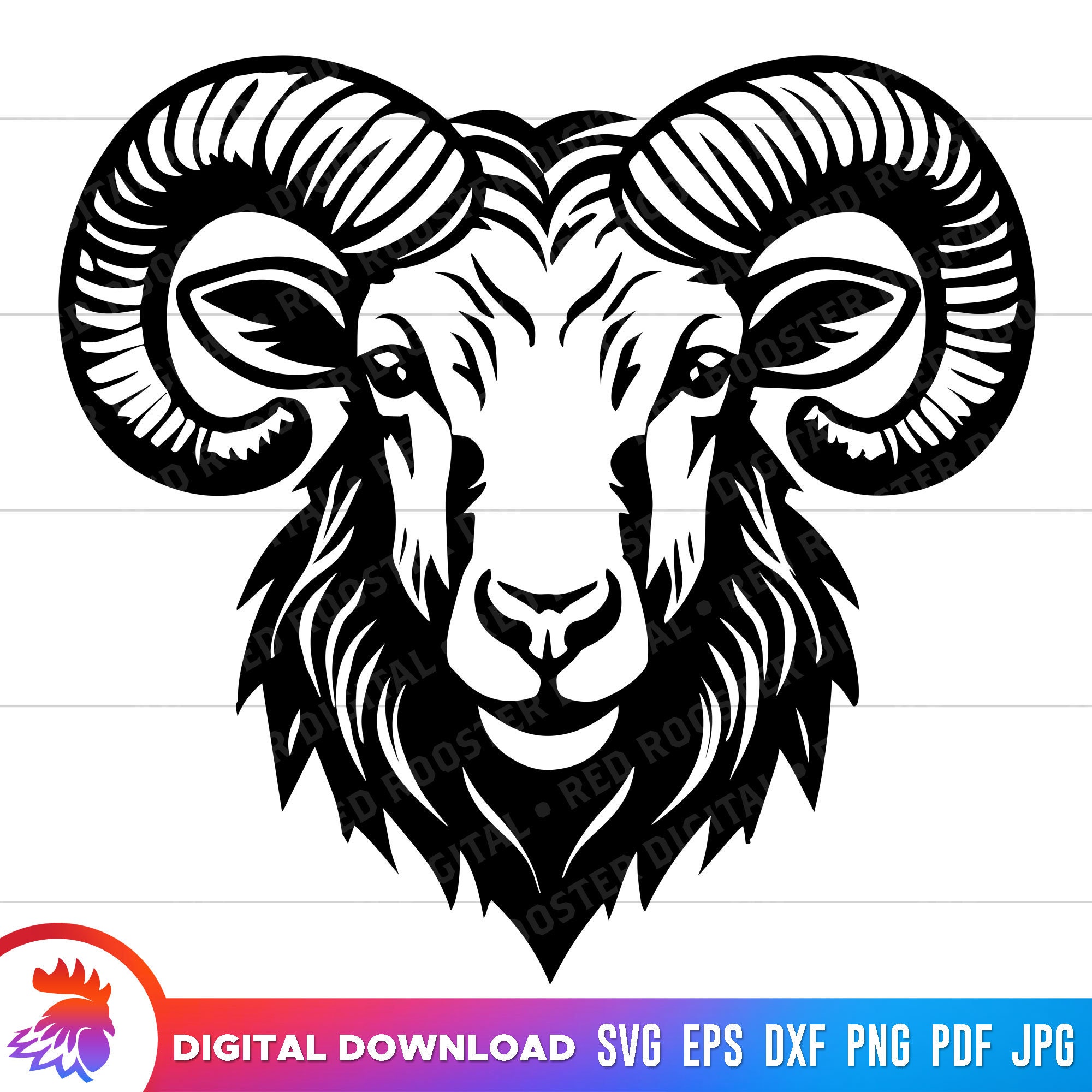 Ram Sheep Head, Ram Face, Ram Svg, Ram Mascot, Ram Head Cut File, Svg ...