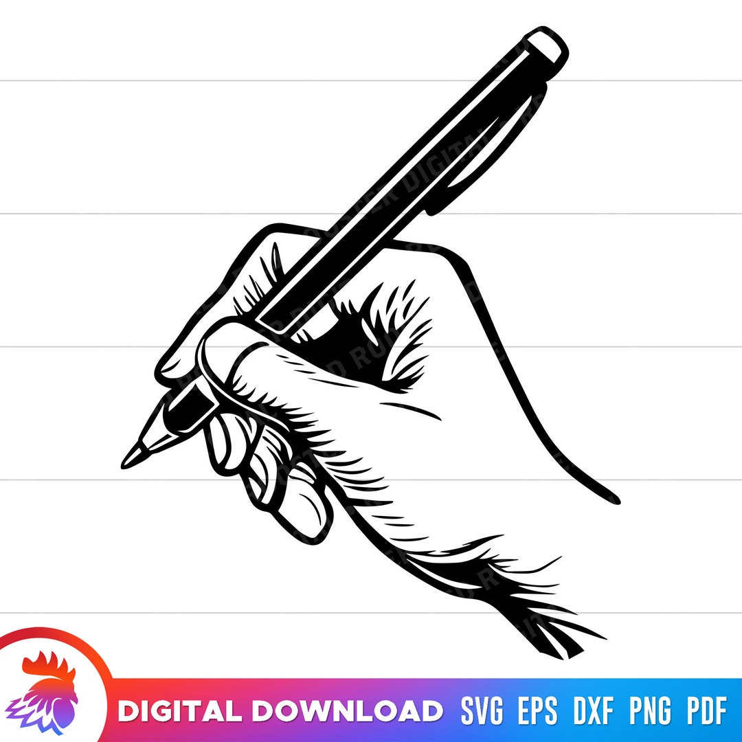 Hand Writing With Pen SVG, Note Clipart (digital Download) - Etsy