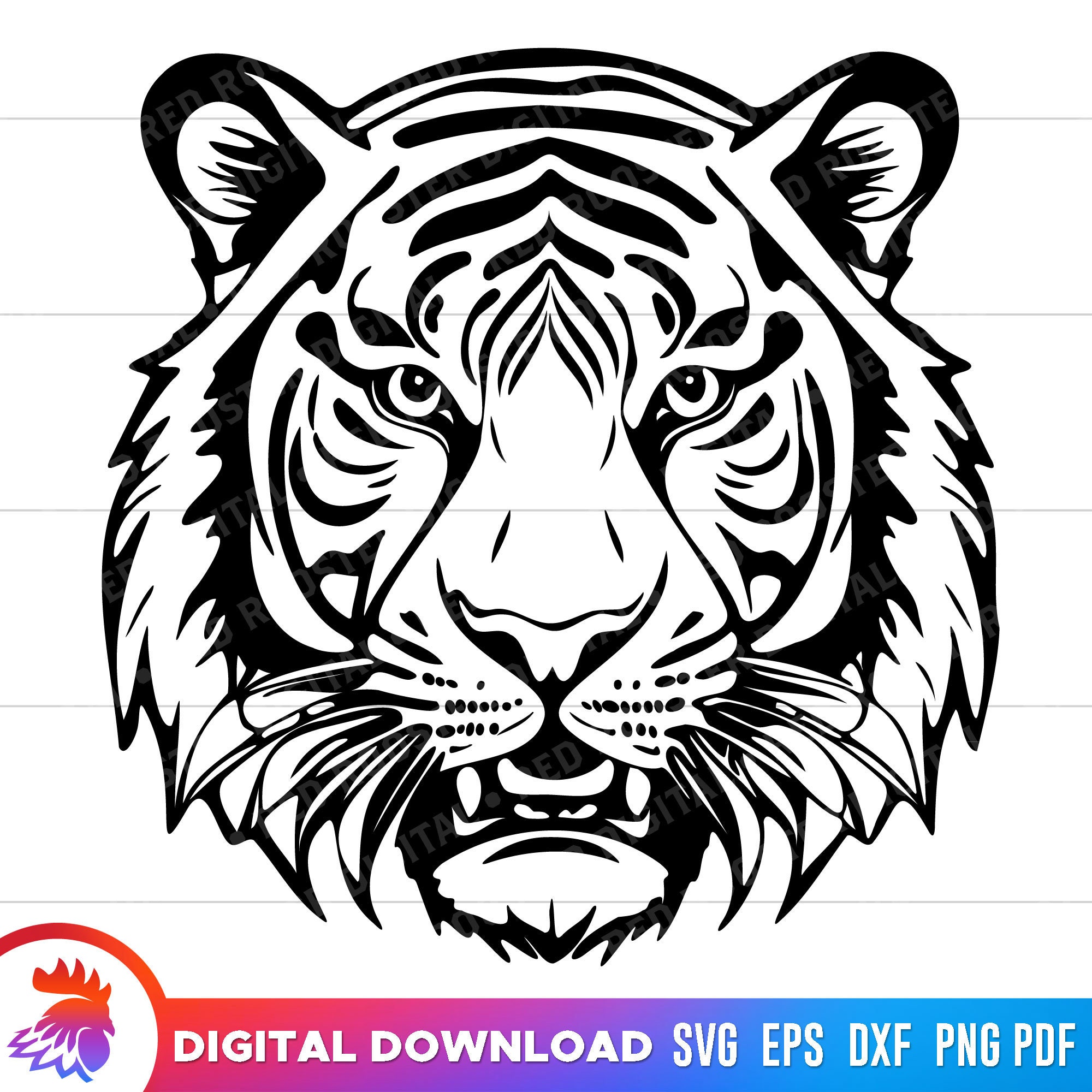 Tiger Face Svg, Tiger Cut File, Tiger Head, Tiger Clipart, Tiger ...