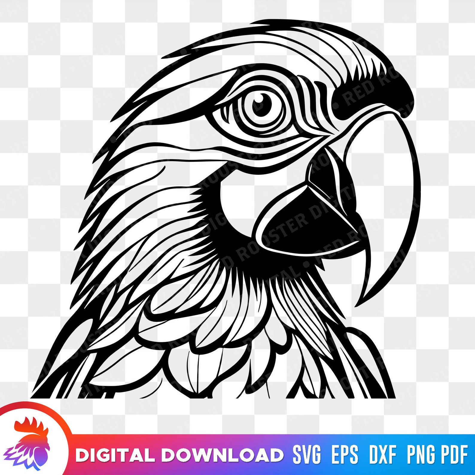 Parrot svg, parrot head svg, parrot clipart, parrot art, parrot face ...