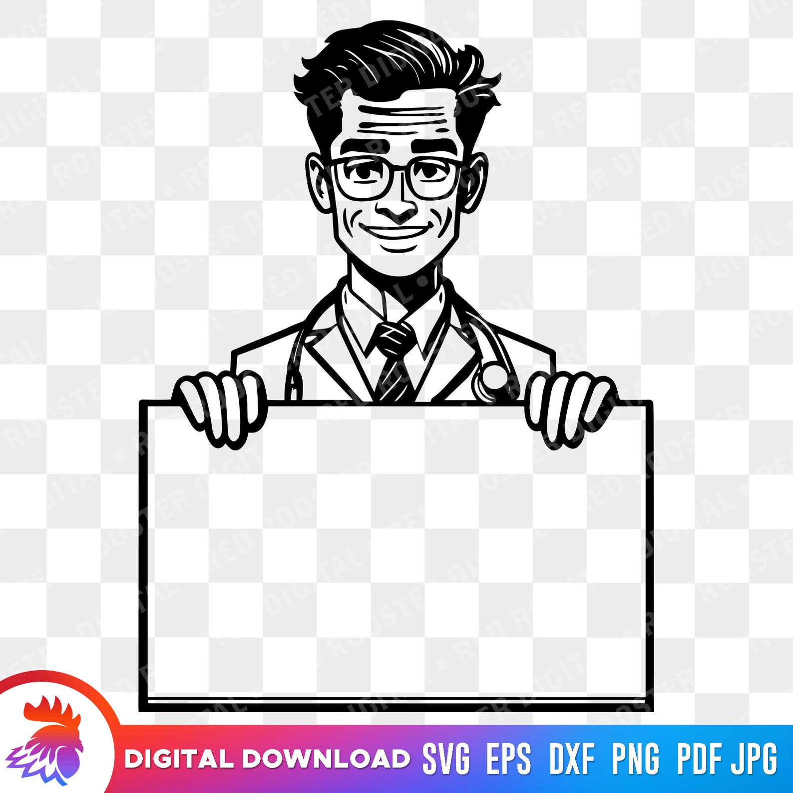 Doctor Svg, Doctor With Sign, Doctor Announcement, Doctor Cut File ...