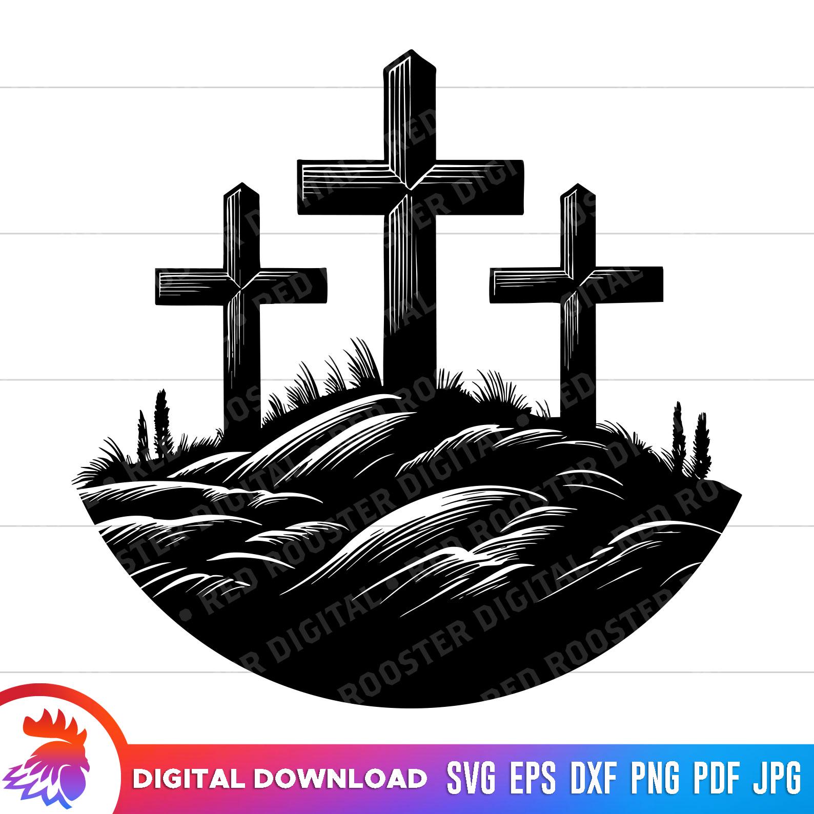 4 Inch Calvary Three Crosses Design For Crafts And Baking Calvary 3 ...