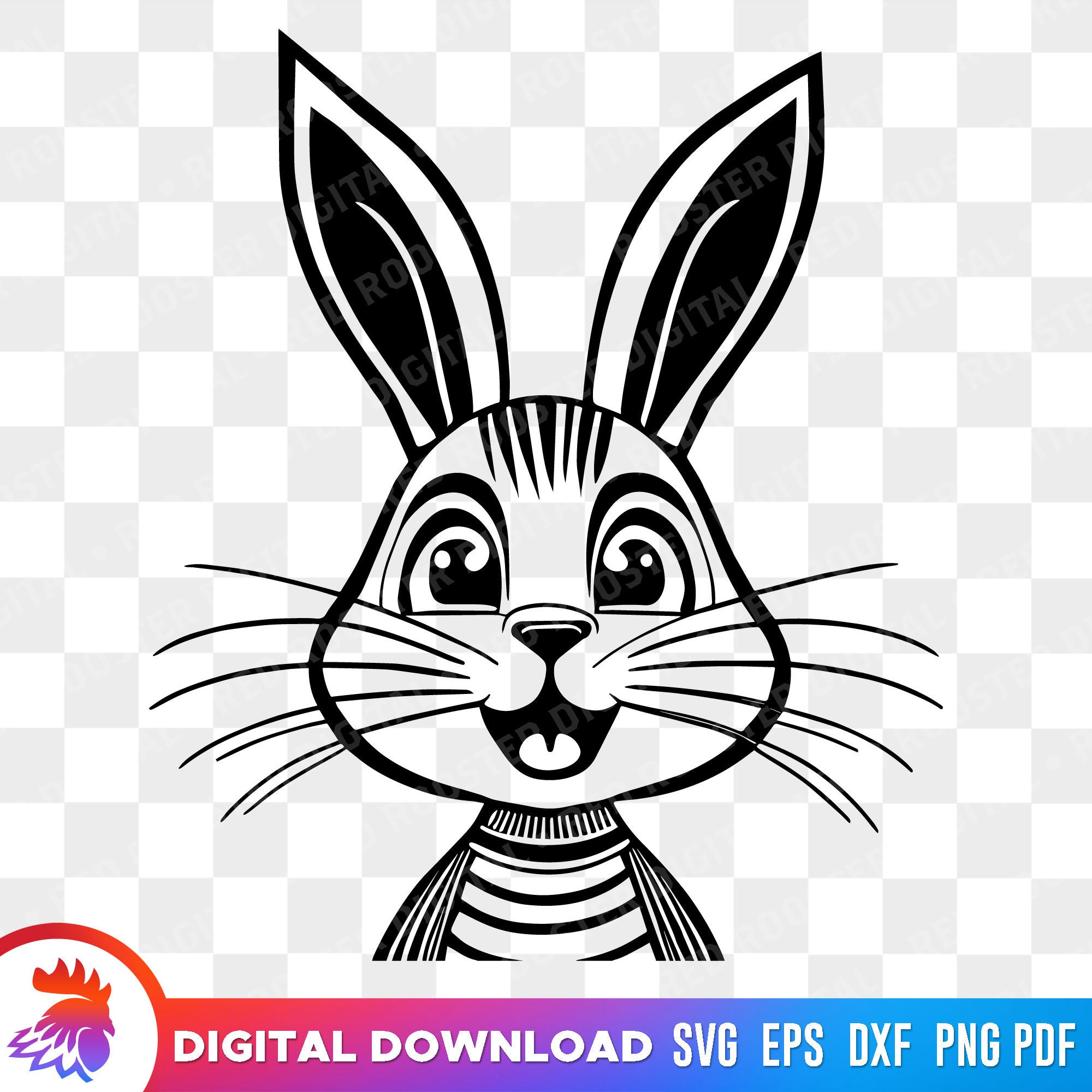 Cute Rabbit Svg, Cartoon Bunny Svg, Easter Bunny Cut File, Bunny Face ...