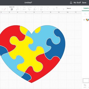 Autism Awareness Heart SVG Files | Puzzle Jigsaw Vector (digital ...