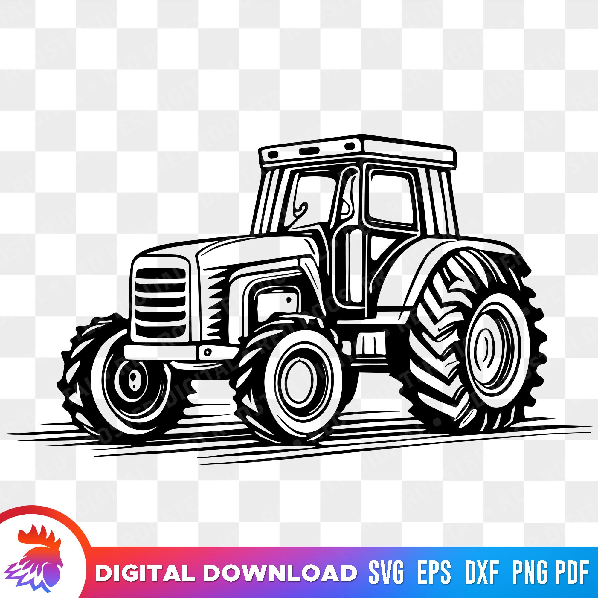 Tractor Svg, Farm Tractor Svg, Farming Clipart, Tractor Cut File ...