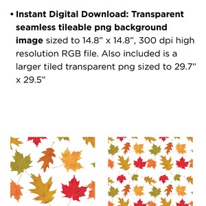 Colorful Autumn Leaves, Transparent Background, Tiled Leaves Background ...