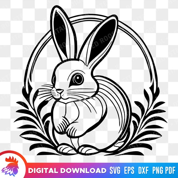 Clipart Coniglietto Pasquale In Bianco E Nero Coniglio Di Buona Pasqua