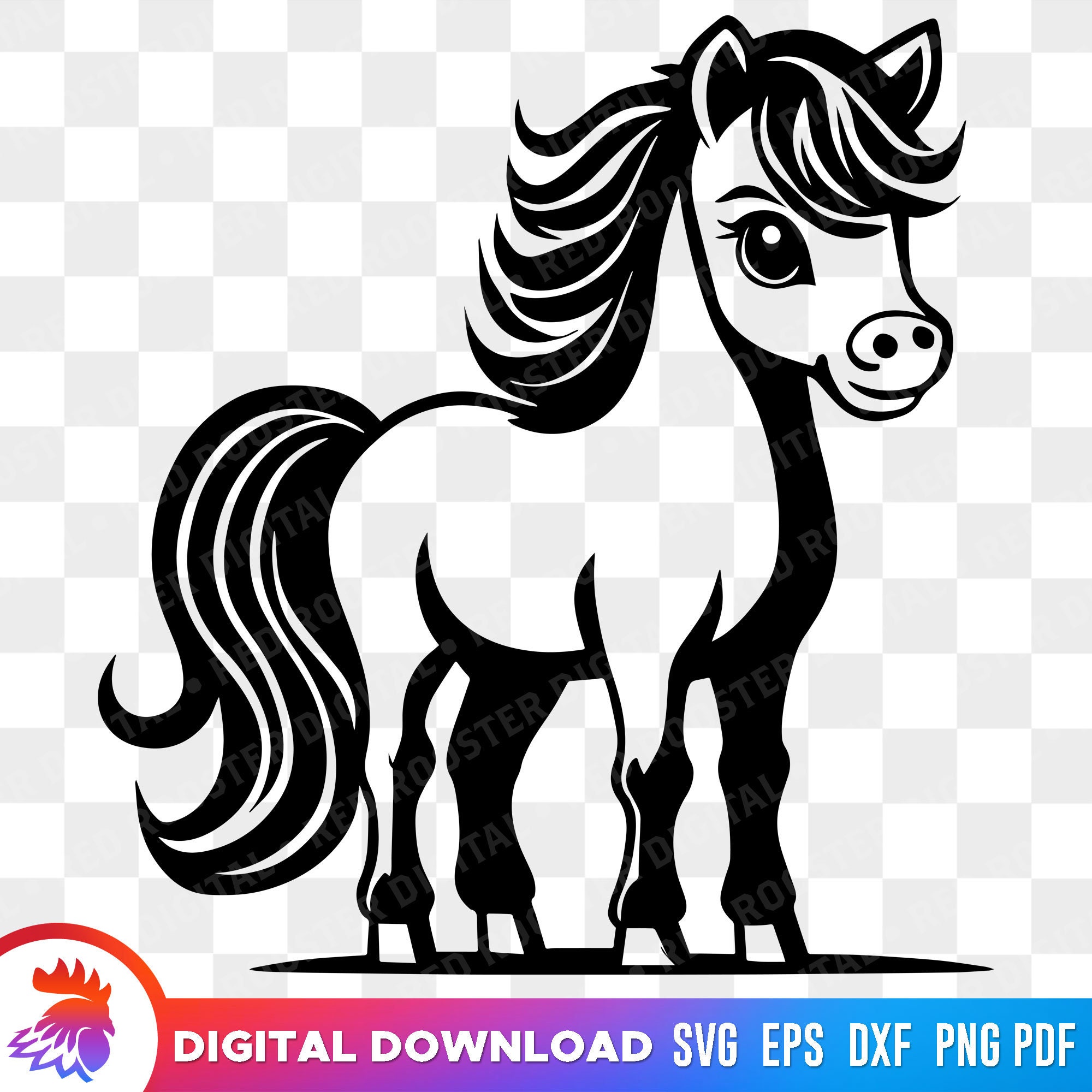 Cute Horse Svg, Horse Svg, Cartoon Horse, Cute Horse Cut File, Horse ...
