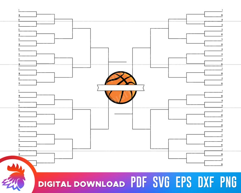 Printable Basketball Tournament Bracket Basketball Bracket - Etsy