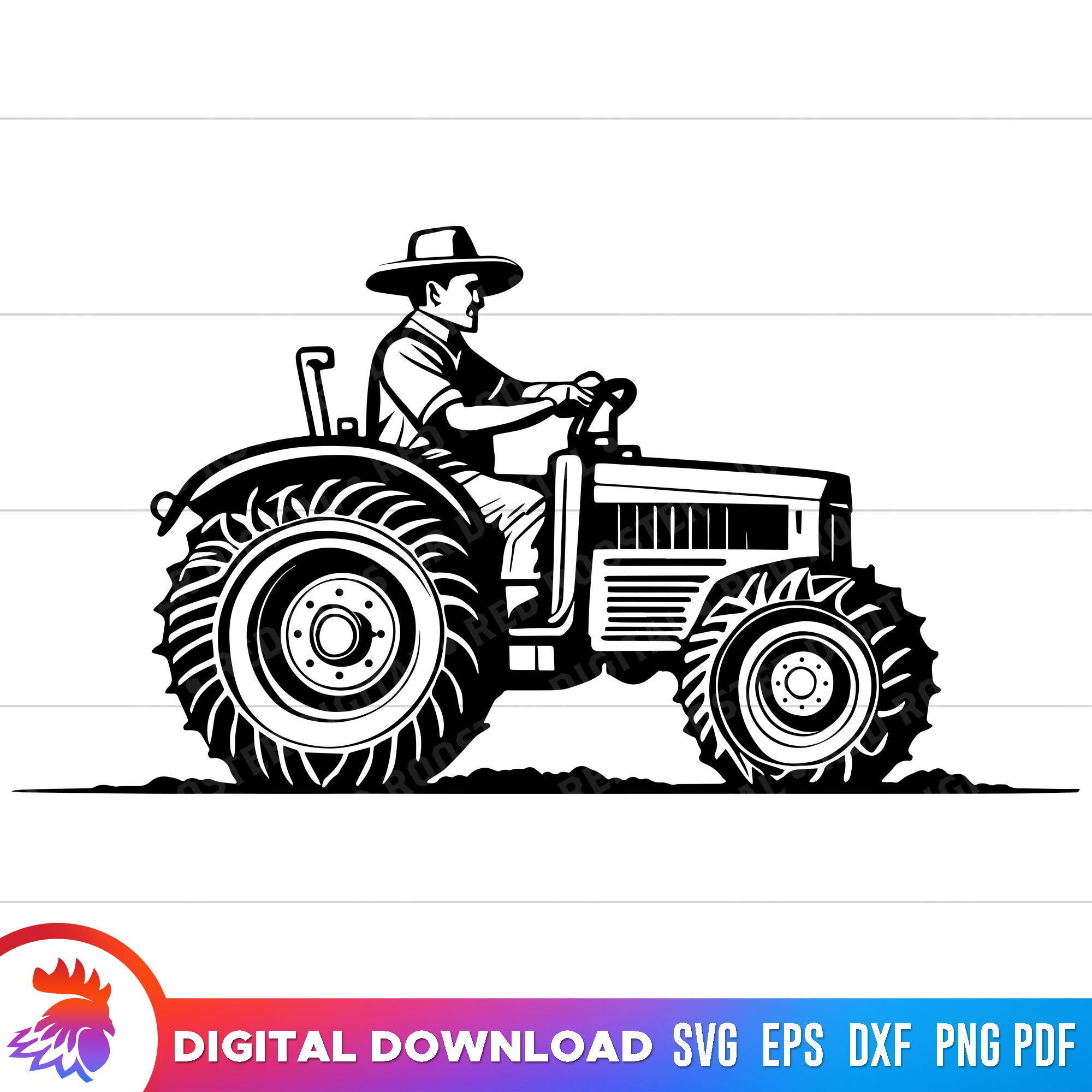 Farmer Svg, Support Your Local Farmer Svg, Farmer on Tractor Svg ...