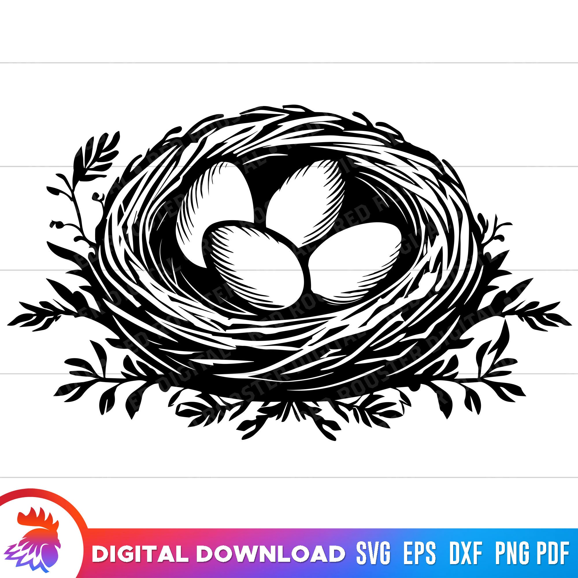 Bird Nest Svg, Nest of Bird Eggs Svg, Eggs in a Bird Nest, Bird's Nest ...
