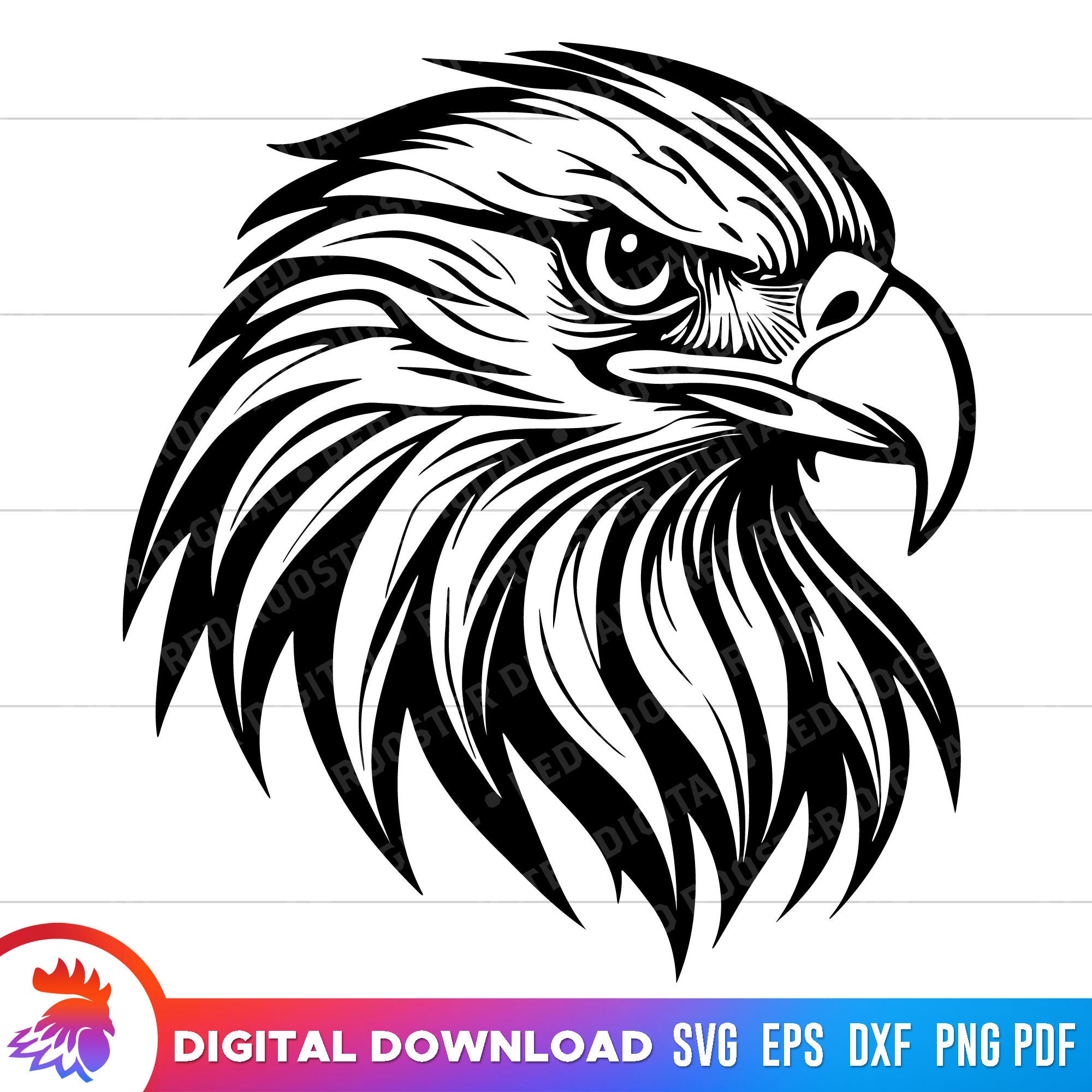 Eagle Head Svg, Eagle Face Cut File, Bald Eagle Illustration, Eagle ...