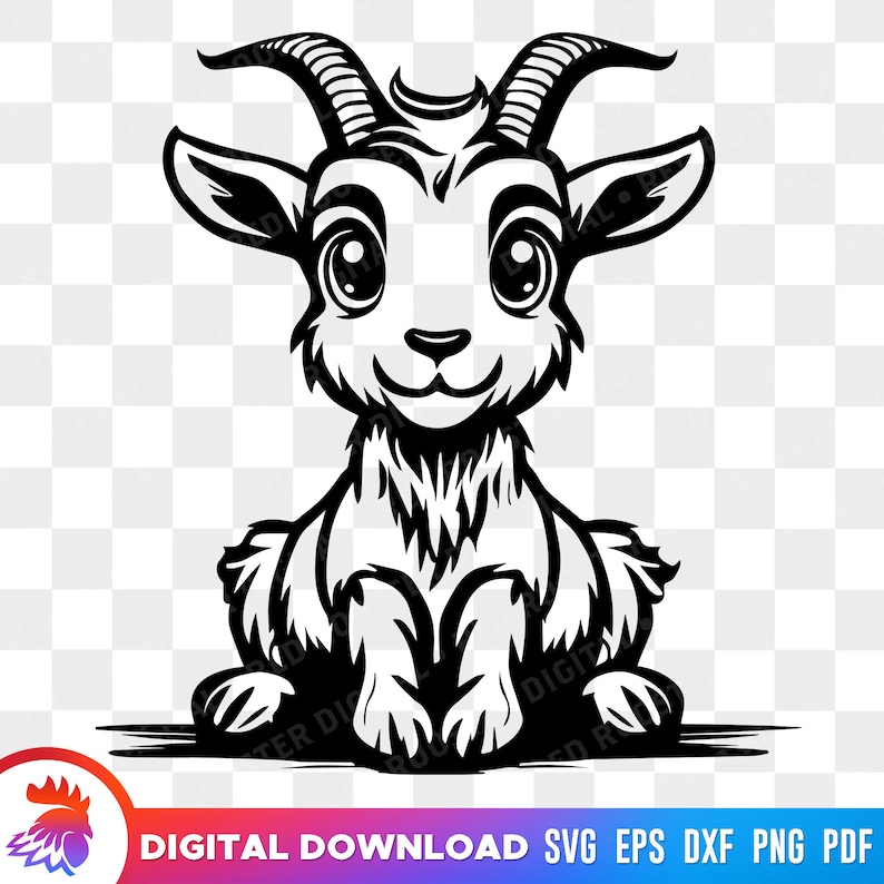Cute Goat Svg, Goat Svg, Happy Goat Cartoon, Cartoon Goat Png ...