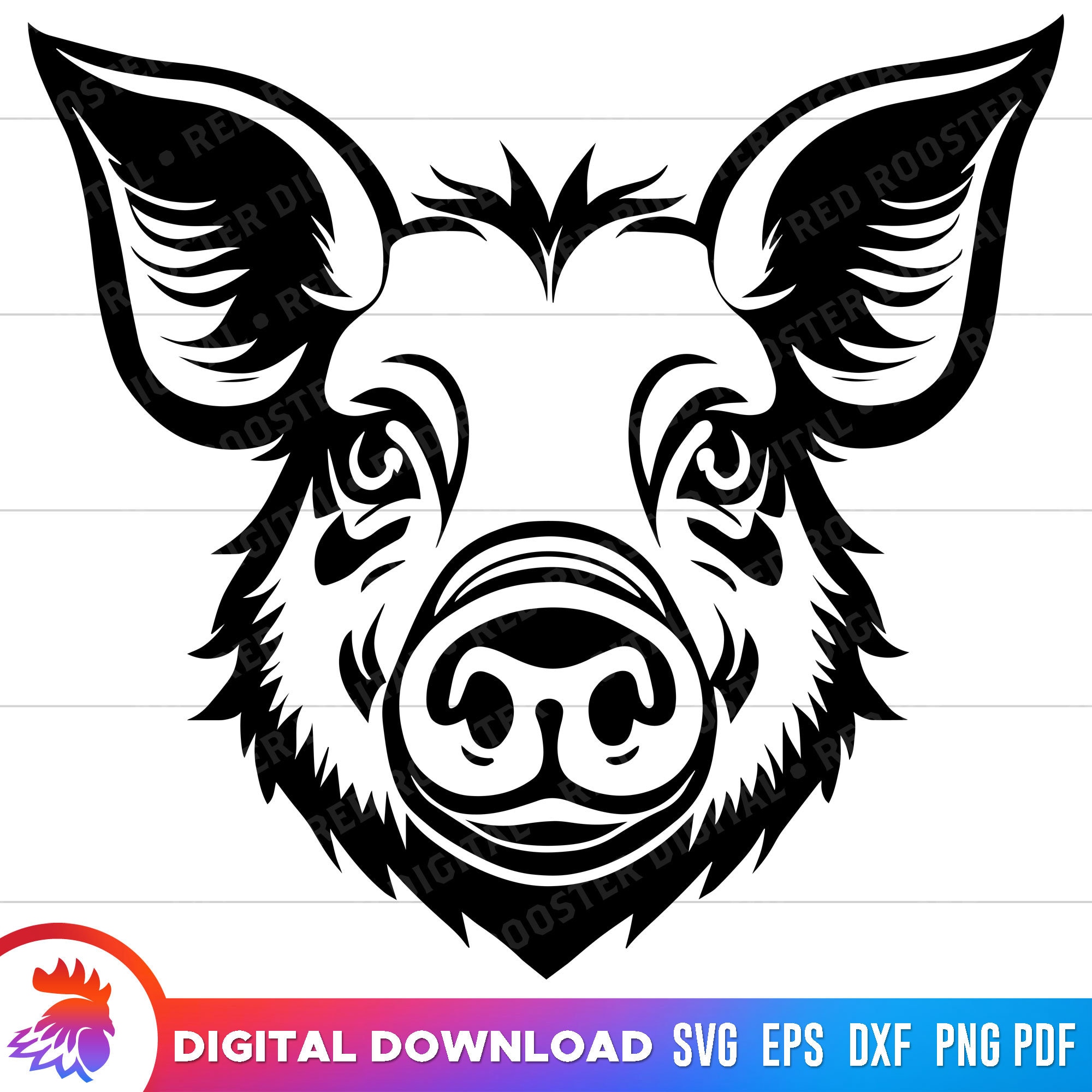 Pig Face Svg, Pig Svg, Wild Boar Svg, Pig Cut File, Pig Mascot, Wild ...