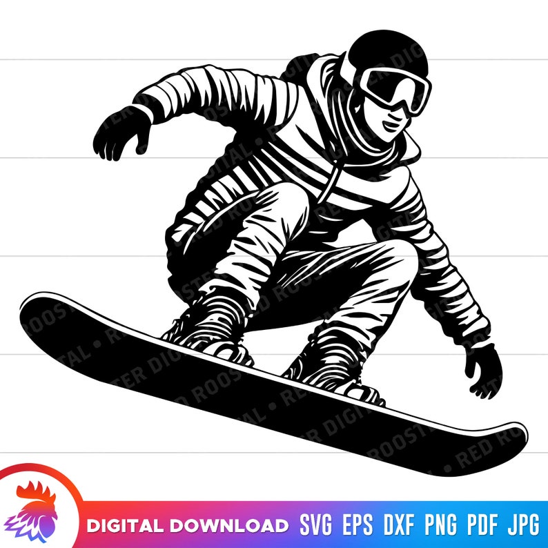 Man Snowboarding Svg, Snowboarding Cut File, Snowboarder, Snowboarding ...