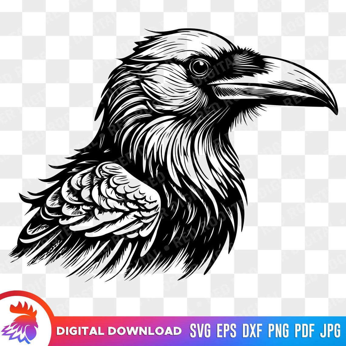 Raven Svg, Raven Cut File, Raven Svg for Cricut, Raven Silhouette ...
