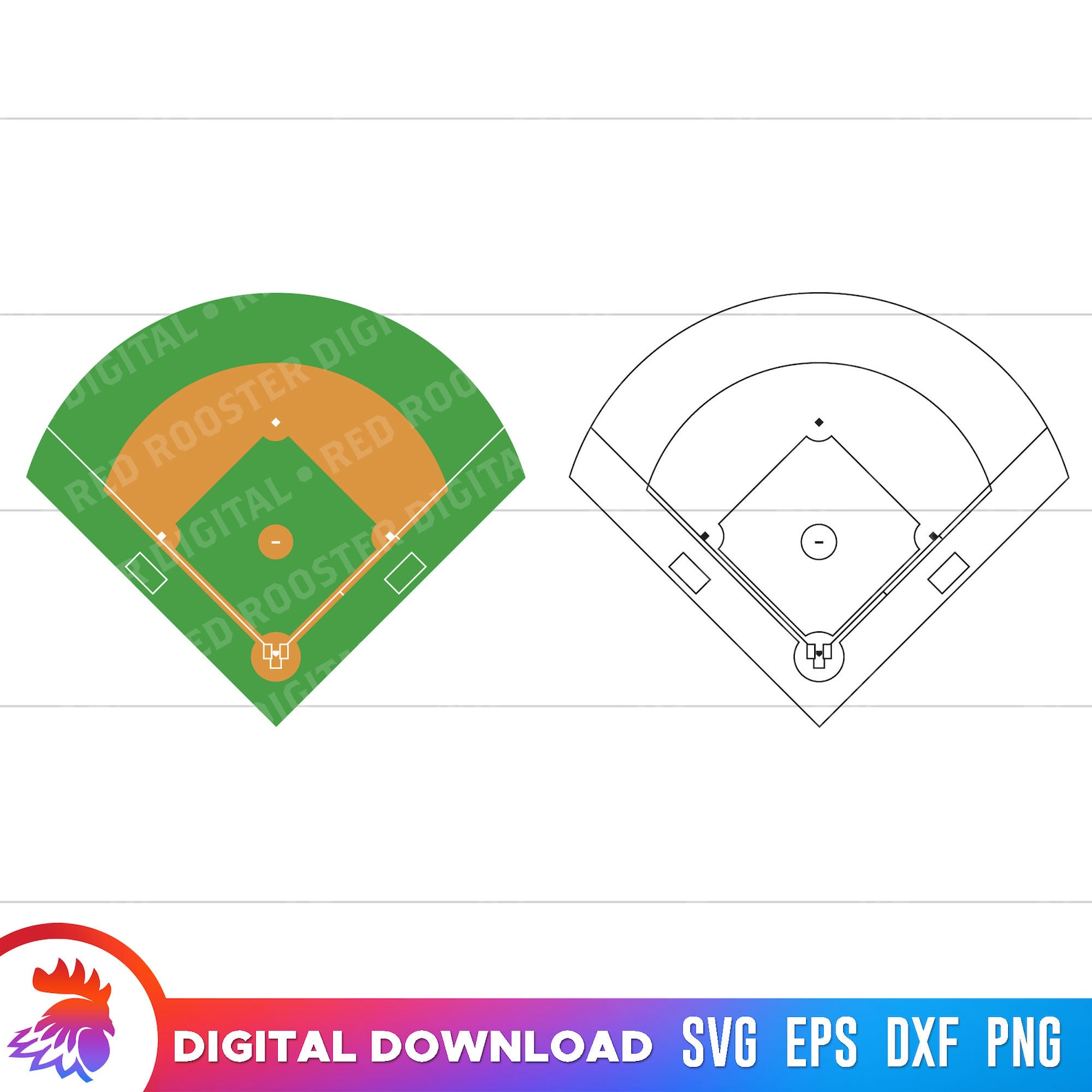 Baseball Field SVG, Regulation Baseball Field, Baseball Field Cut File ...