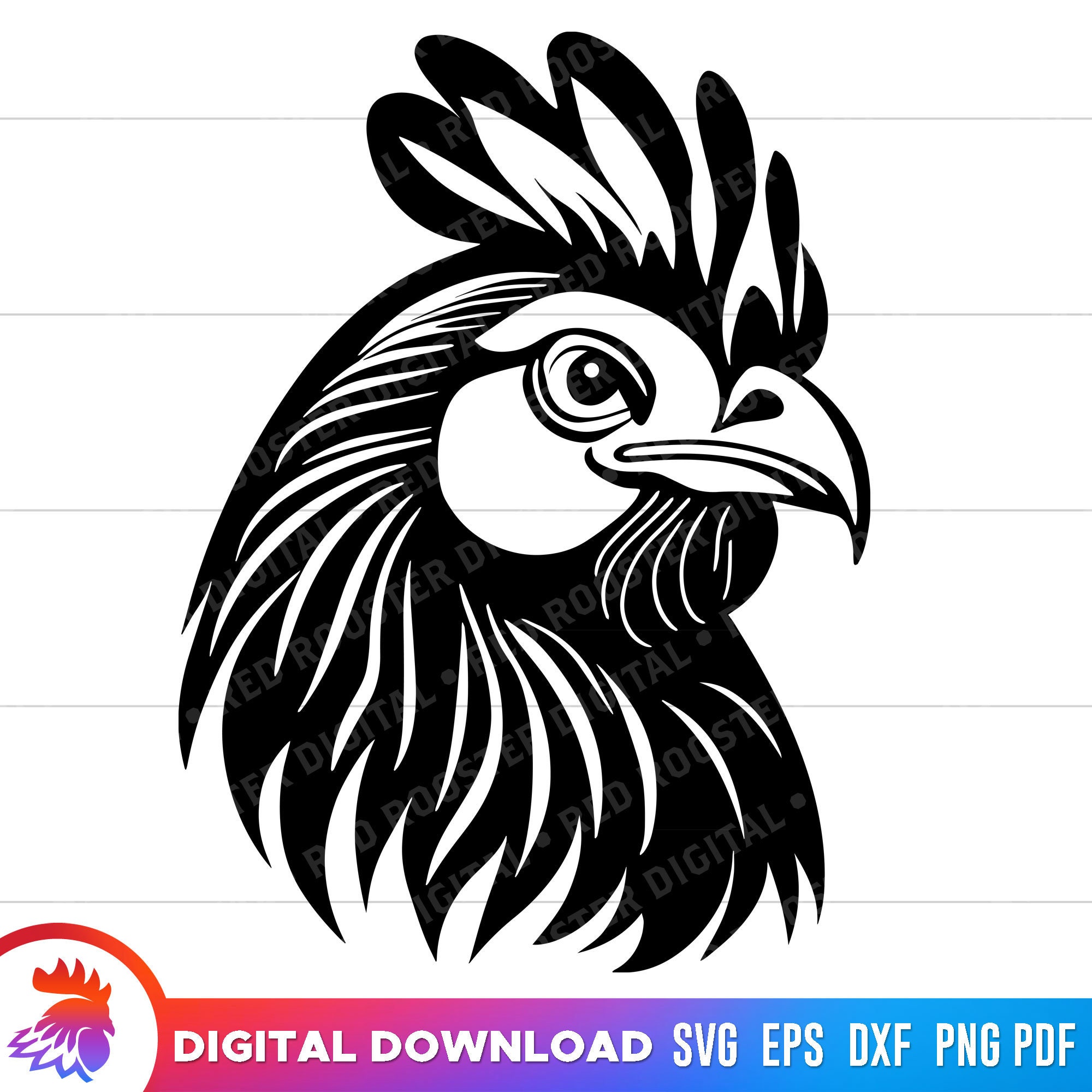 Rooster Head Svg, Rooster Face Svg, Rooster Cut File, Rooster Png ...