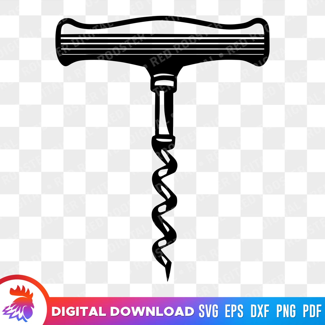 Corkscrew Svg, Corkscrew Cut File, Corkscrew Illustration, Wine ...